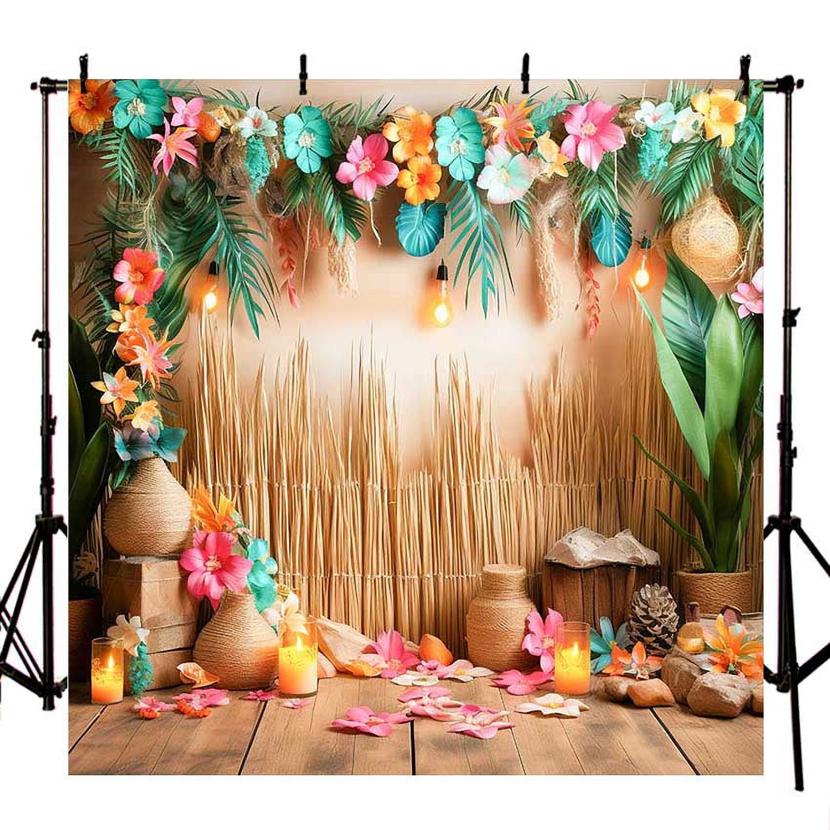 Summer Hawaii Beach Floral Luau Aloha Girl Birthday Party Cake Smash r ...