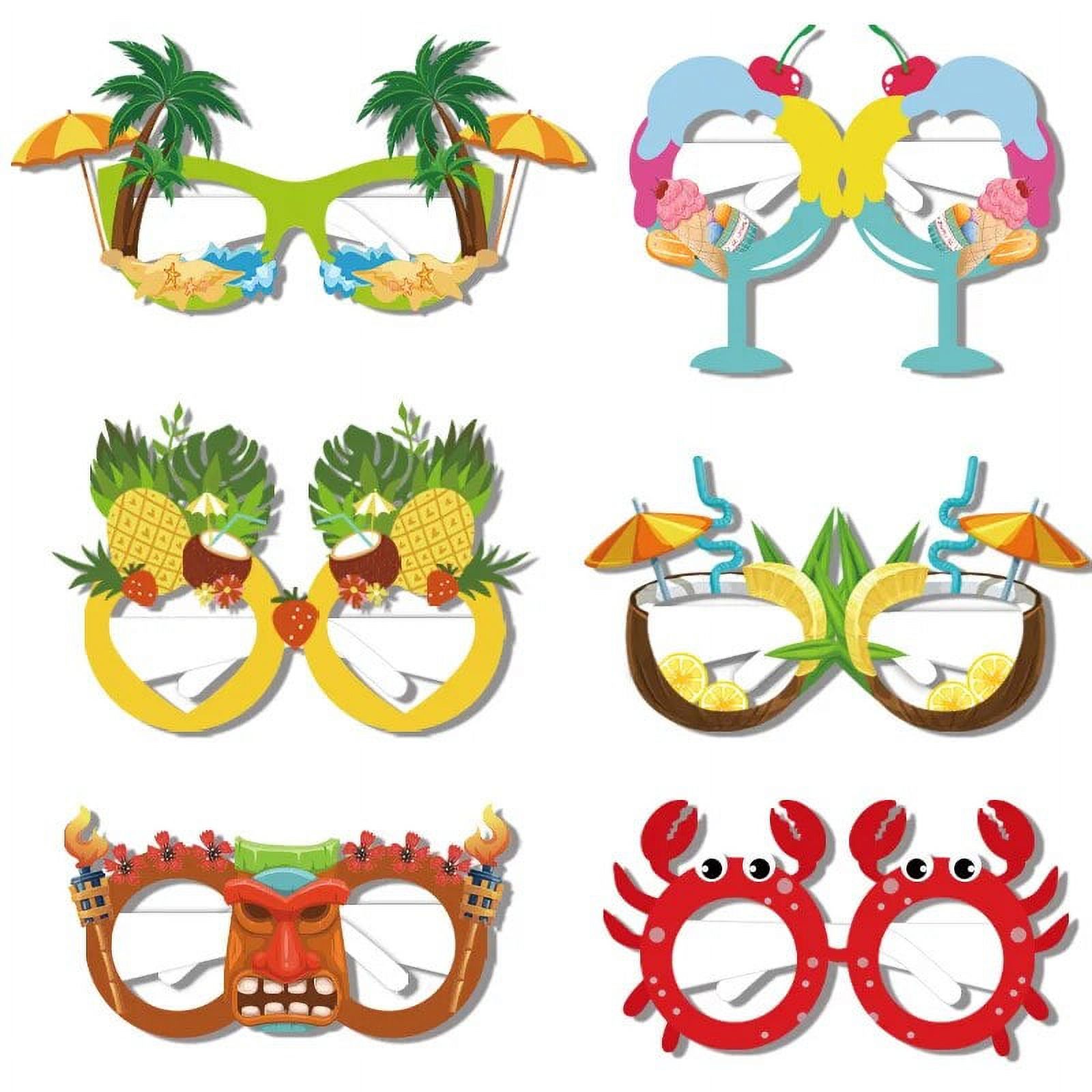 Summer Hawaii Theme Photo Booth Props Ice Cream Coconut Tree Paper ...