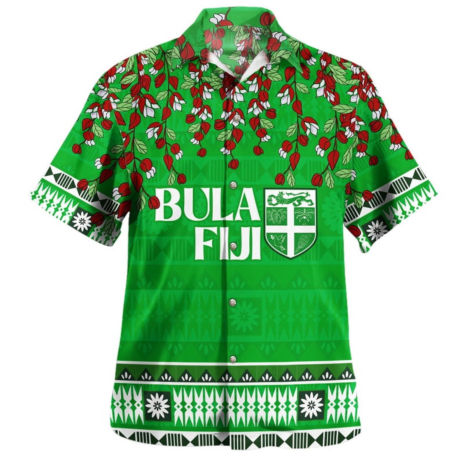 Summer Hawaiian 3D BULA FIJI Flag Emblem Printing Shirts Men ...
