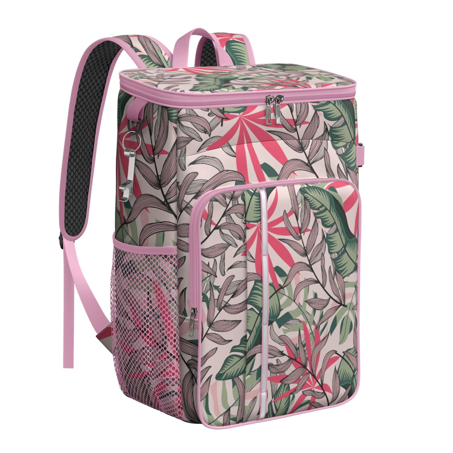 Summer Hawaiian Floral Backpack Cooler - 20L, High-Capacity for Beach ...