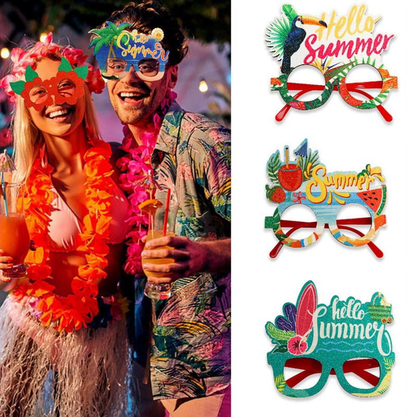 Summer Hawaiian Glasses Tropical Theme Party Decorations Coconut Tree ...