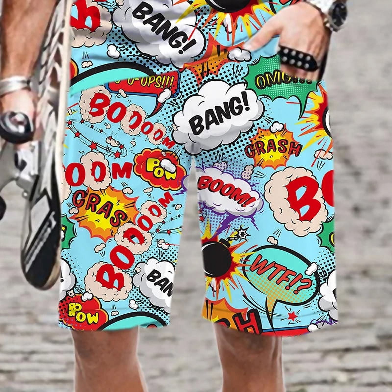 Summer Hawaiian New 3D BOOMing Patterns Print Beach Shorts For Men Bang ...