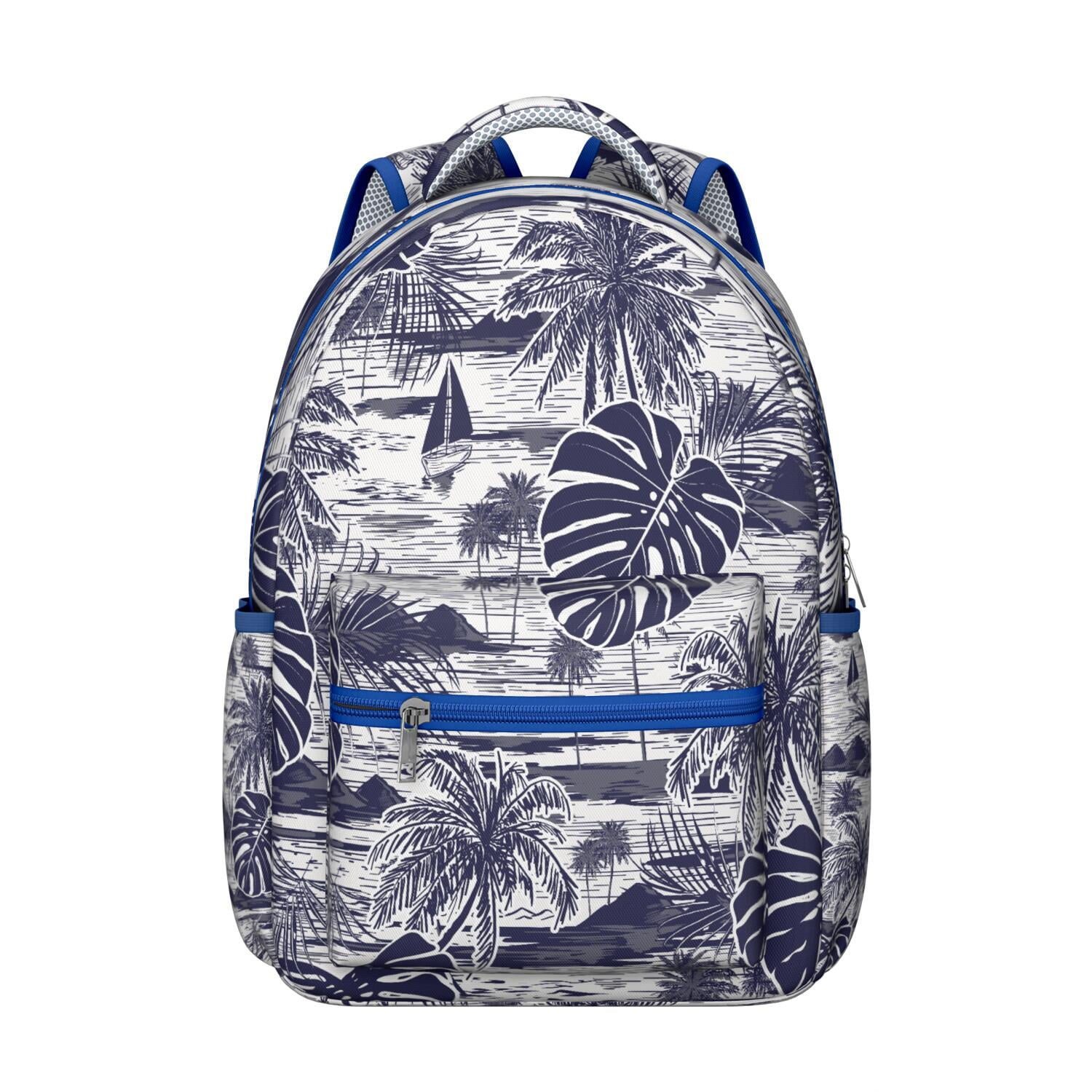 Summer Hawaiian School Backpack Tropical Floral Jungle Leaves Design ...