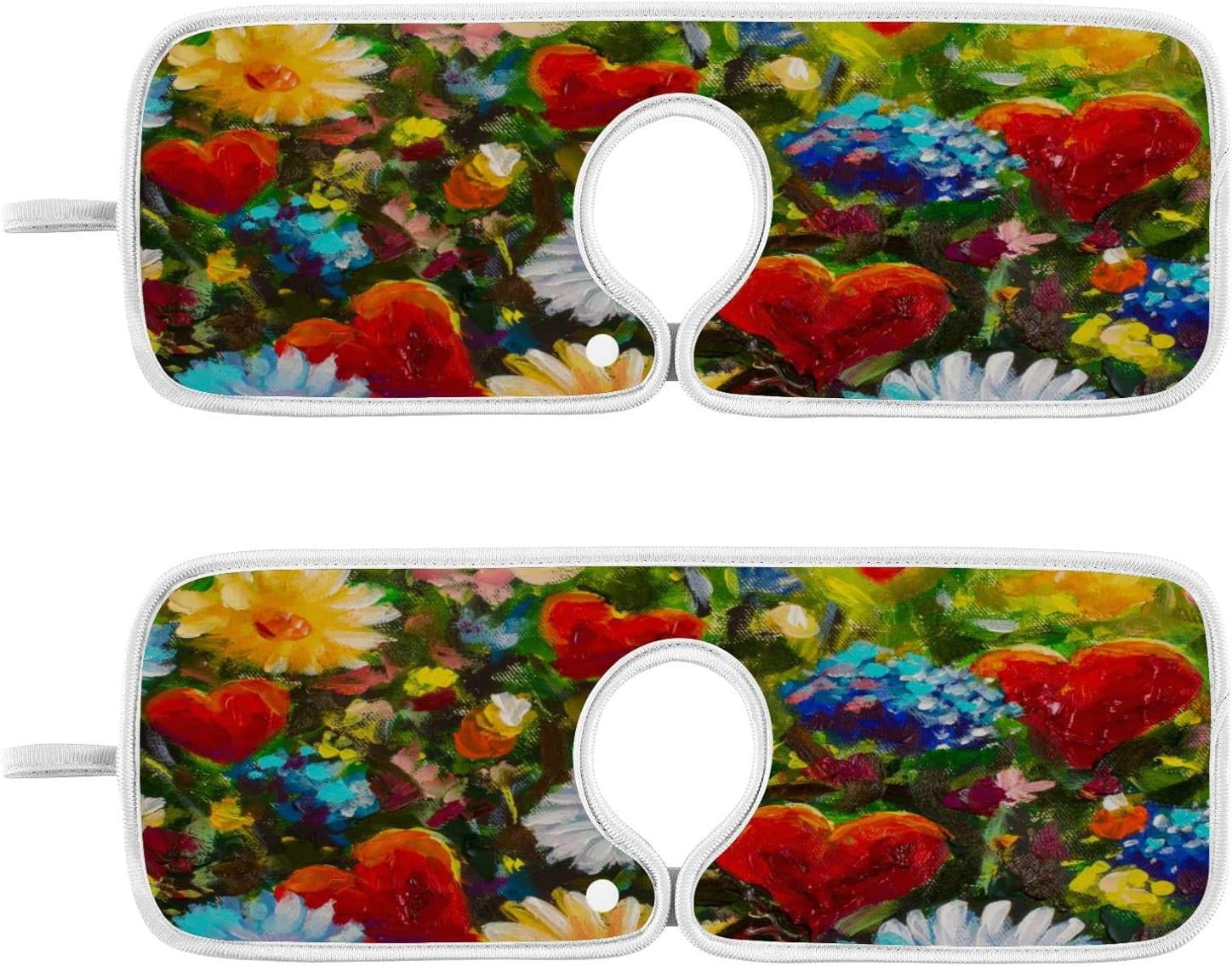 Summer Heart Flower Sink Splash Guard for Faucet 2 Packs Faucet ...