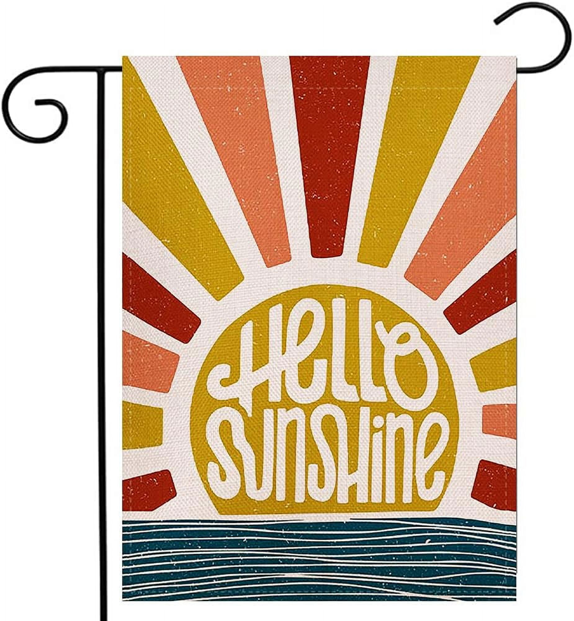 Summer Hello Sunshine Garden Flag 12x18 inch Vertical Double Sided Yard ...