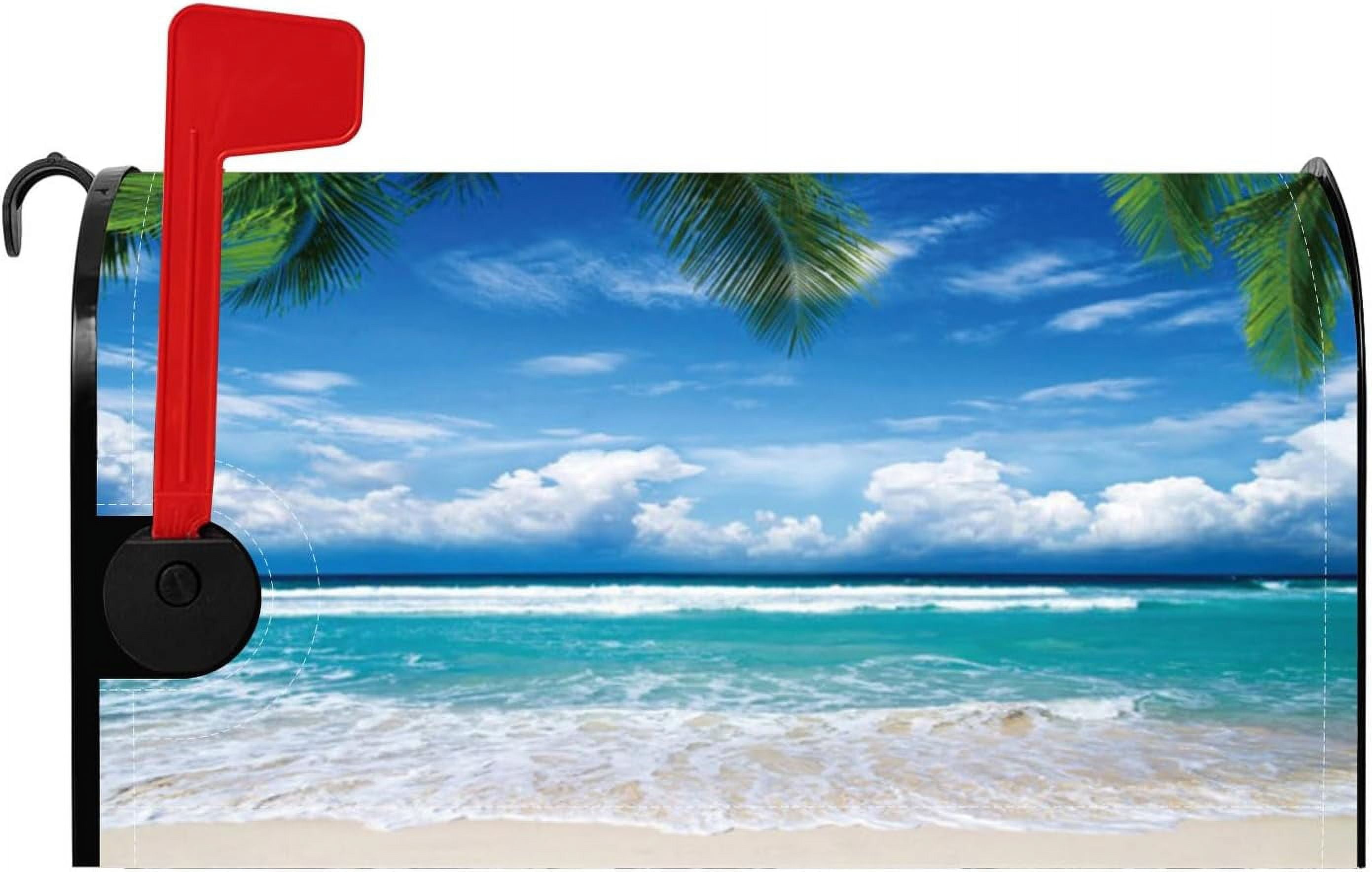 Summer Holiday Mailbox Cover Sea Cloud Sky Beach Plants Magnetic ...