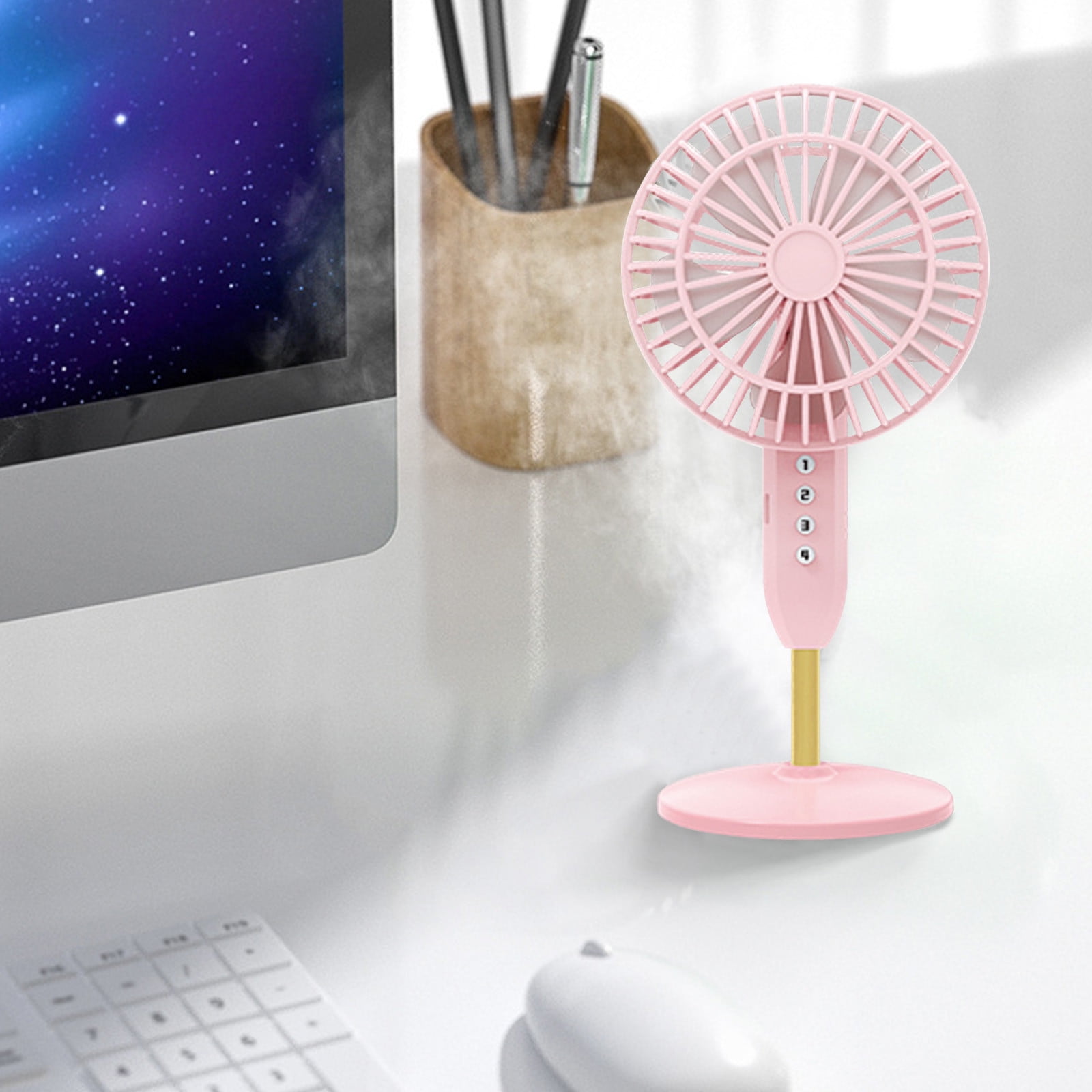 QTOCIO Desktop USB Portable Rechargeable Fan, Large Wind Power Student ...