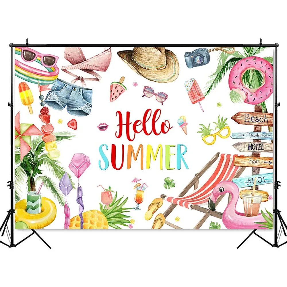 Summer Holiday Tropical Background Hawail Beach Theme Party ration Poor ...