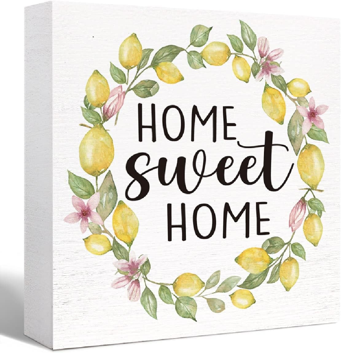 Summer Home Lemon Decor Wood Box Sign Home Sweet Home Wooden Block Sign ...