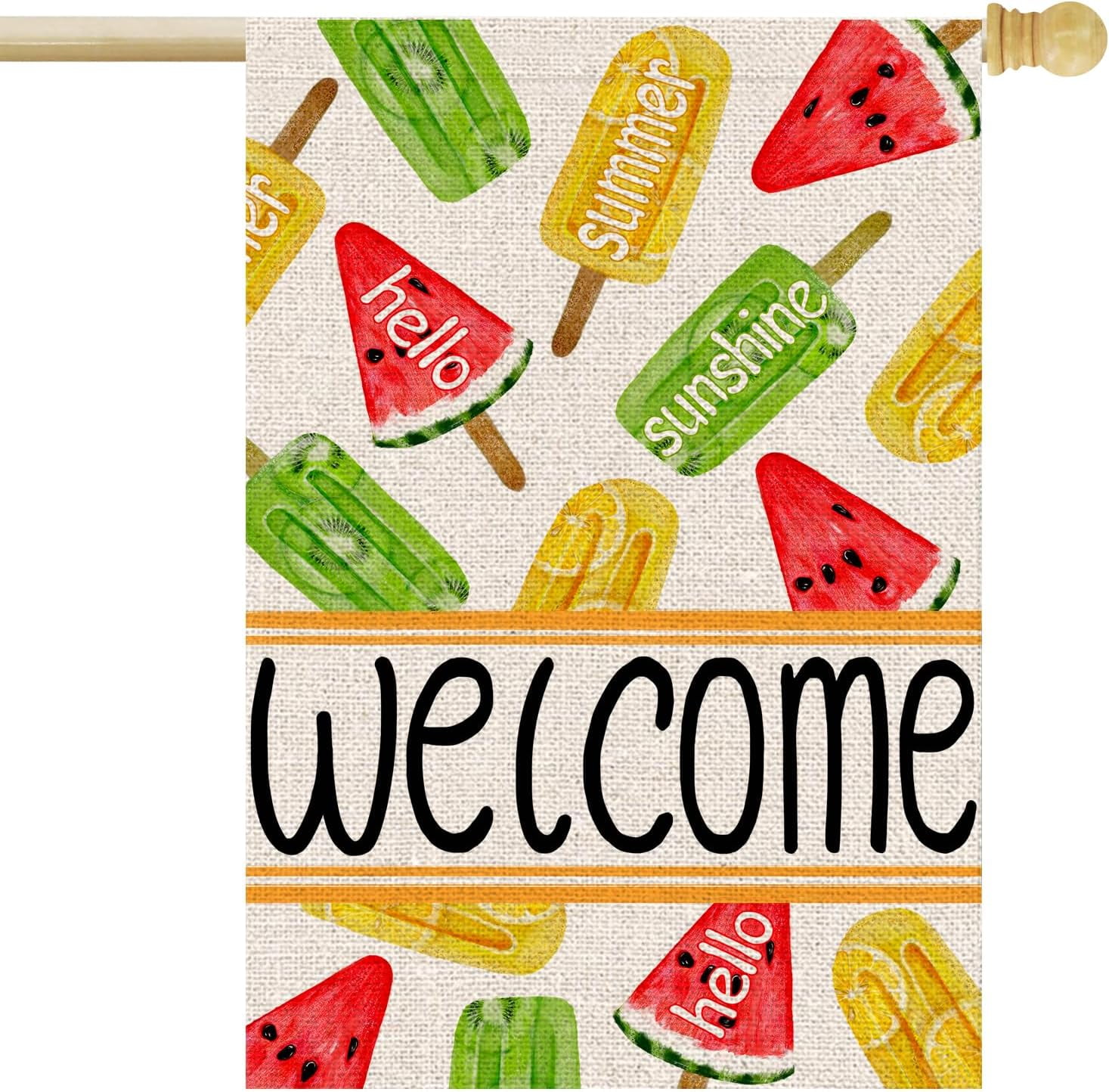 Summer House Flag Double Sided Outside Hello Sunshine Colorful ...