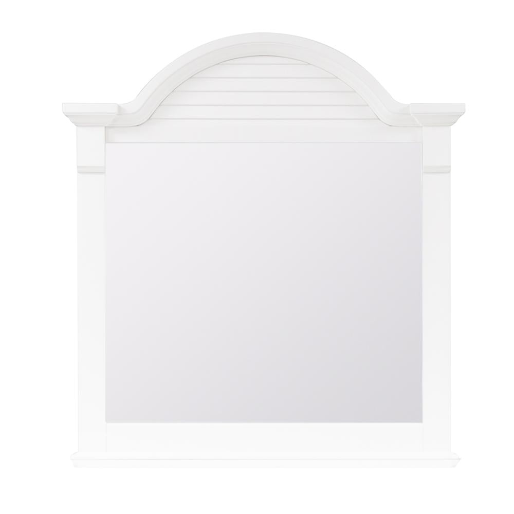 Casa de Verano I Oyster White Cottage Style Mirror with Louvered Panel ...