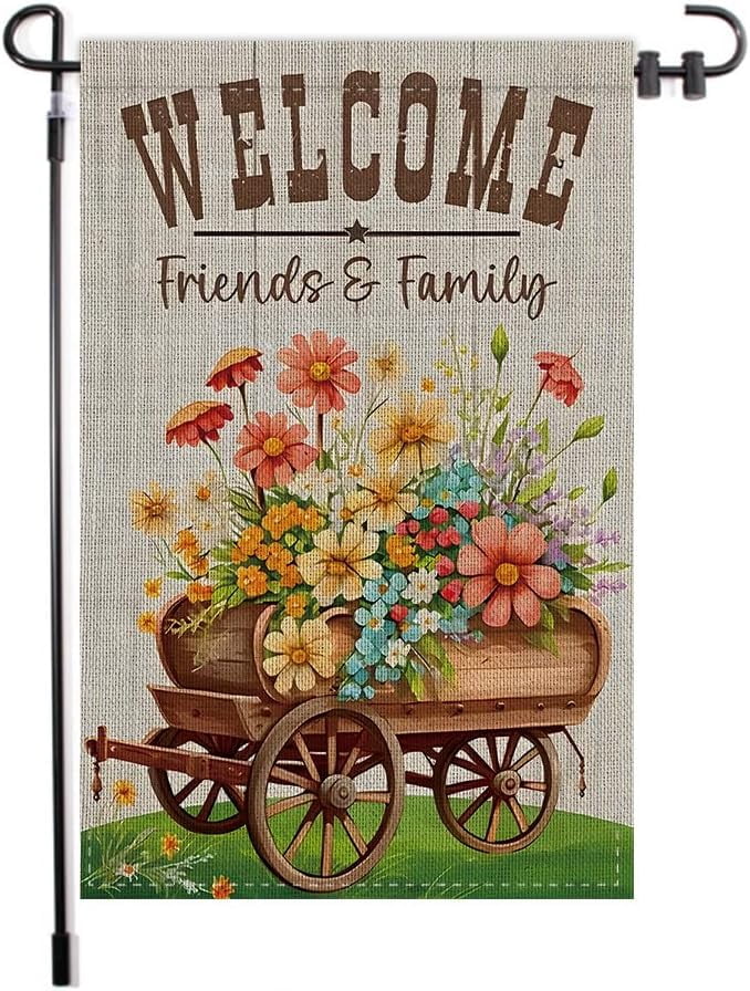 Summer Hummingbird Garden Flags Flower Garden Yard Flags Double Sided ...