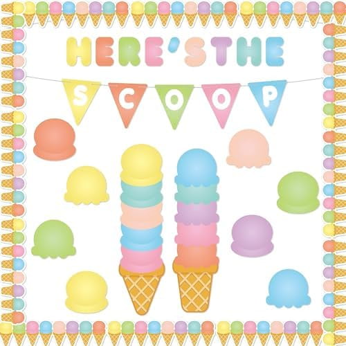Summer Ice Cream Bulletin Board Cutouts Classroom Decoration 144P Here ...