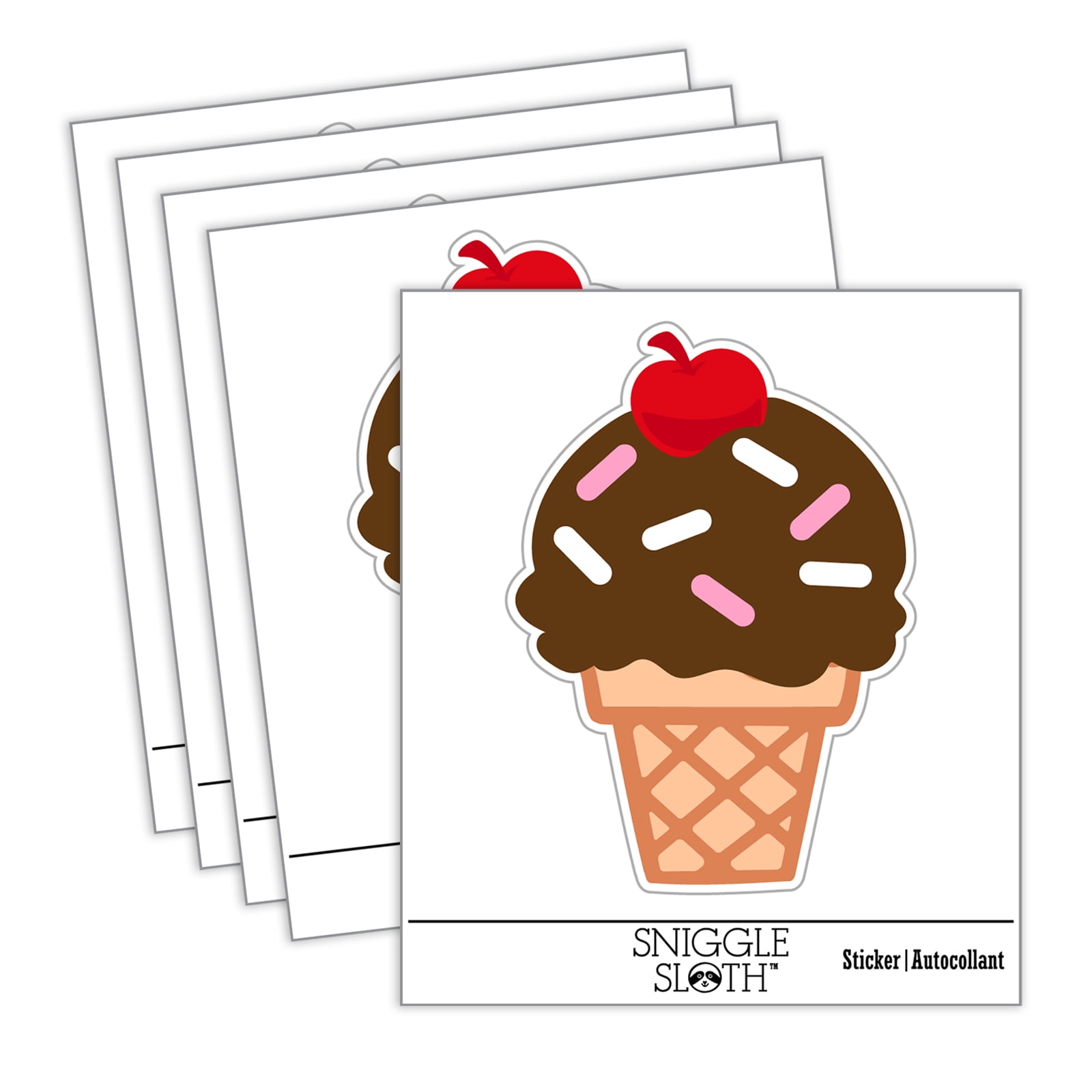 Summer Ice Cream Cone Sprinkles Chocolate Cherry Car Window Bumper ...
