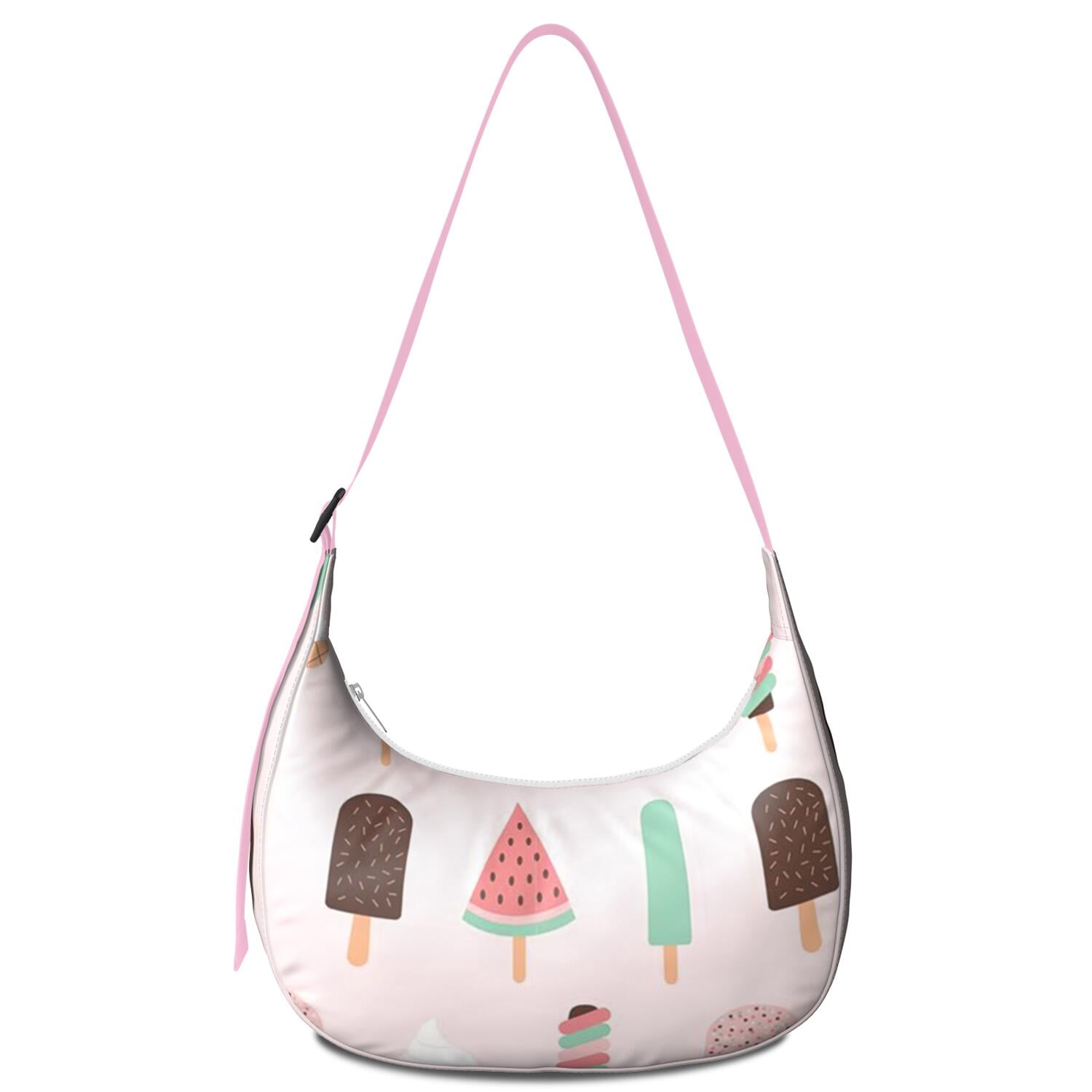Summer Ice Cream Dessert Print Hobo Purse for Women, Colorful Sweet ...