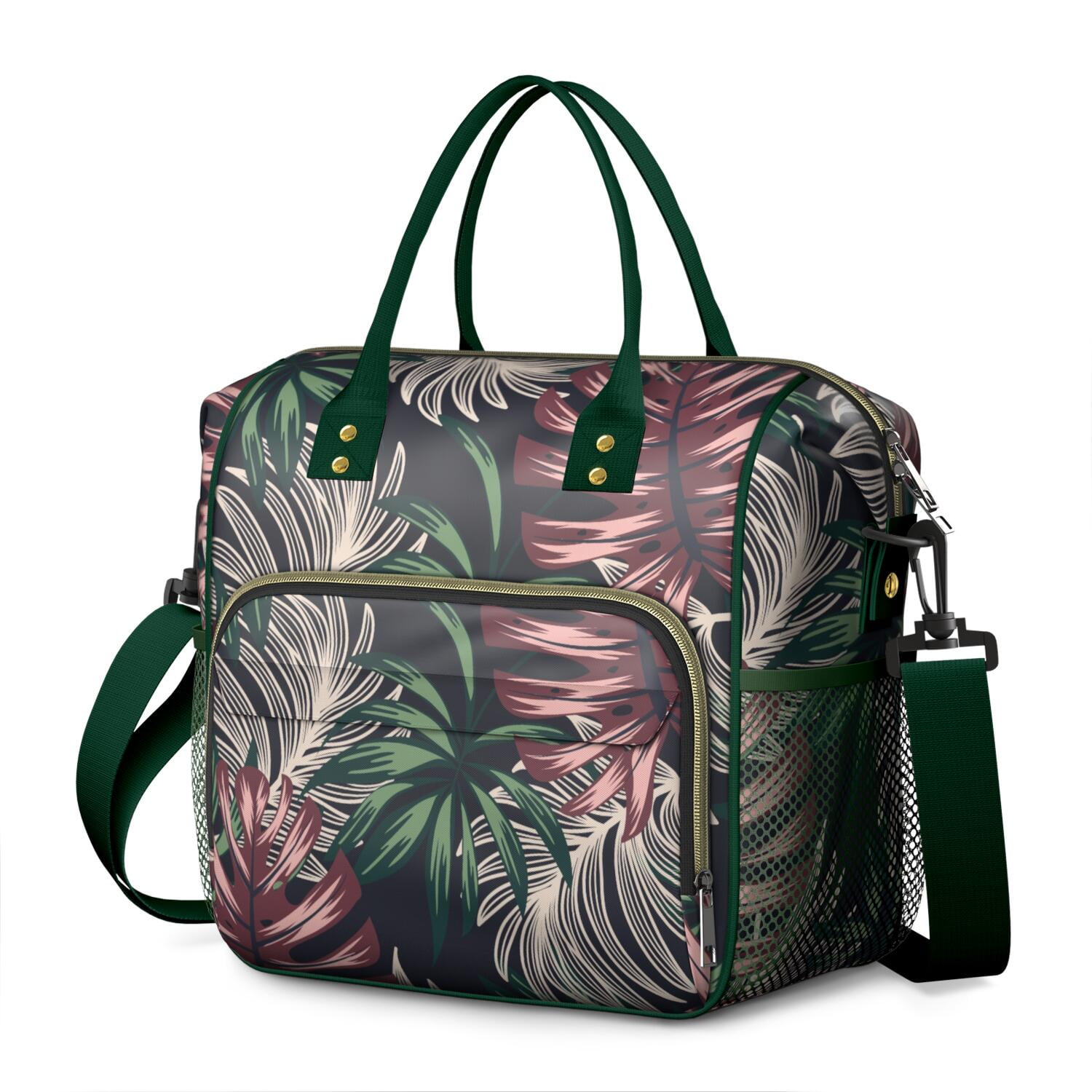 Summer Insulated Cooler Bag - Tropical Leaf Leakproof Lunch Tote for ...