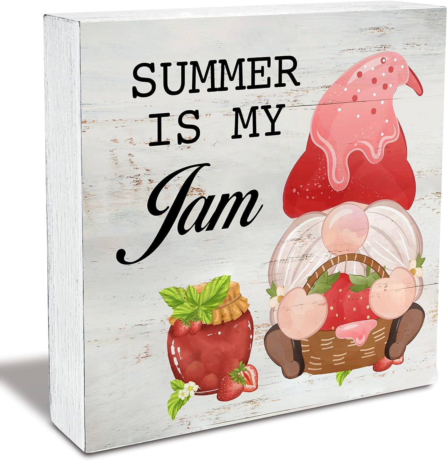 Summer Is My Jam Gnome Wood Box Signs Rustic Strawberry Gnome Wooden ...