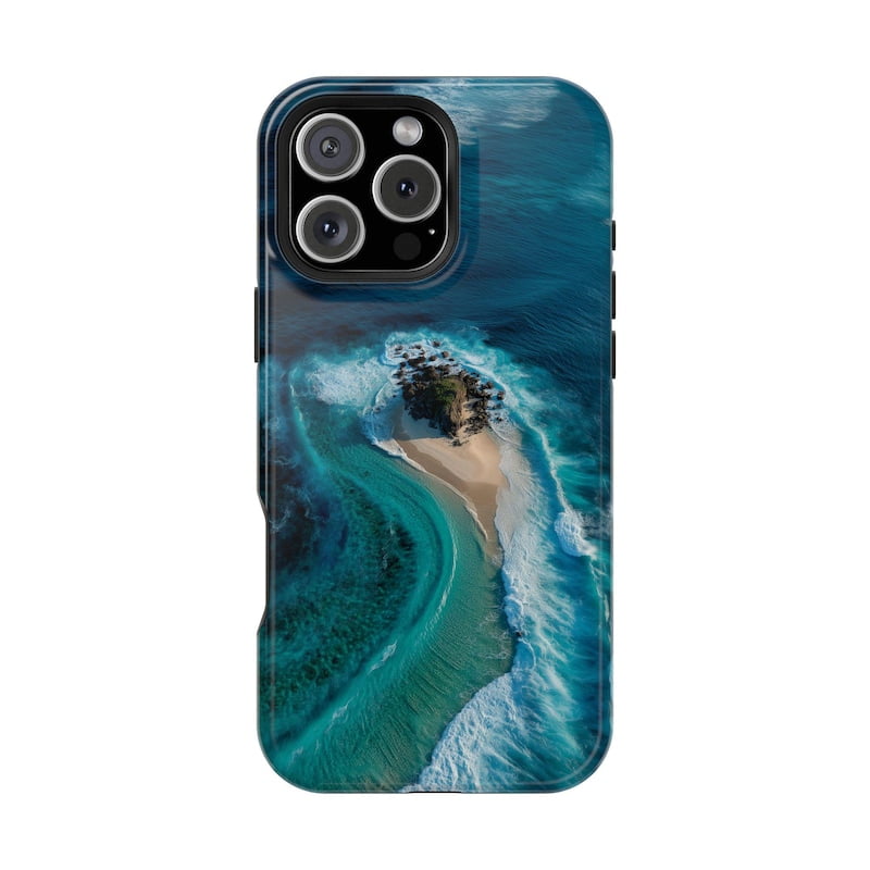 Summer Island Beach Blue Ocean Wave Scene iPhone Case 17 through 11 Pro ...