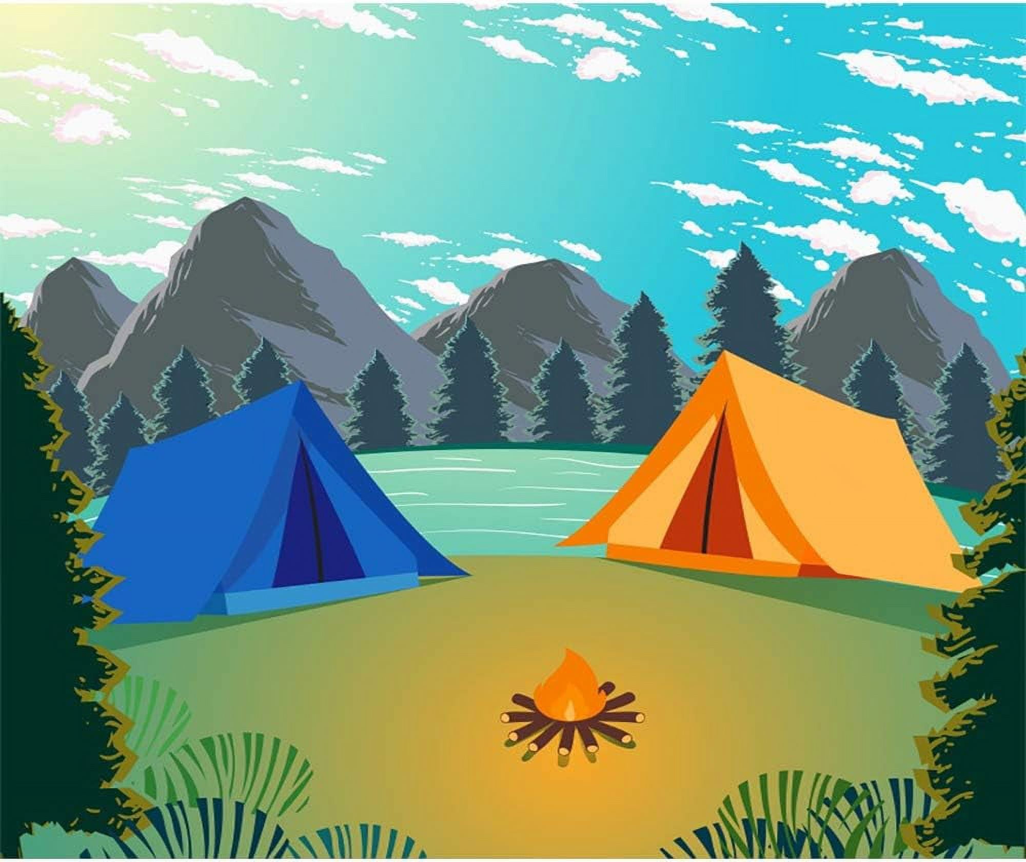 Summer Island Camp Backdrop 10x8ft Outdoors Phtography Background ...