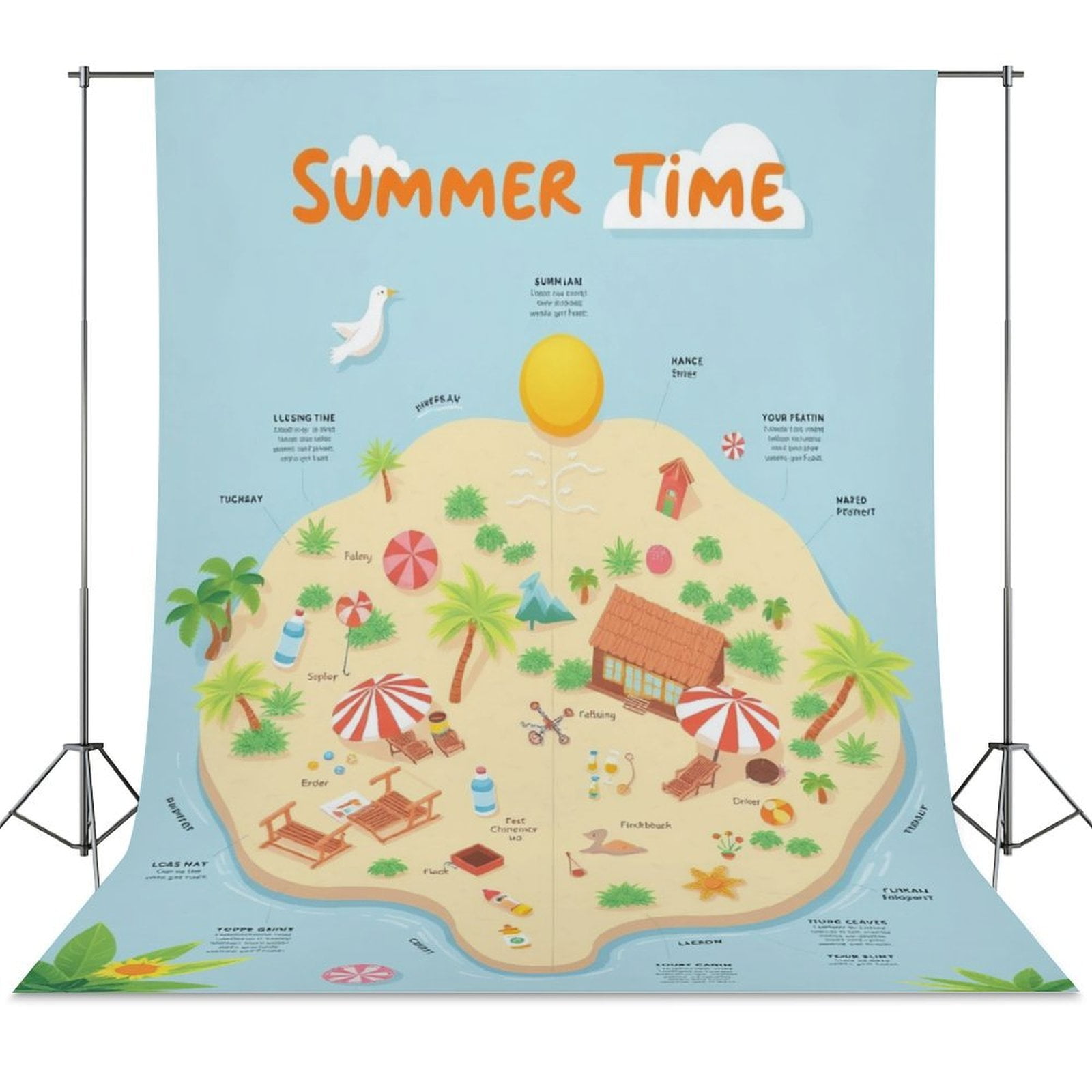 Summer Island Fun Backdrop Baby Shower Newborn Portrait Girl Boy ...
