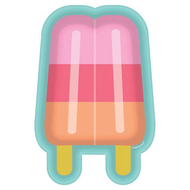 Summer 'Just Chillin' Small Popsicle Shaped Paper Plates (8ct ...