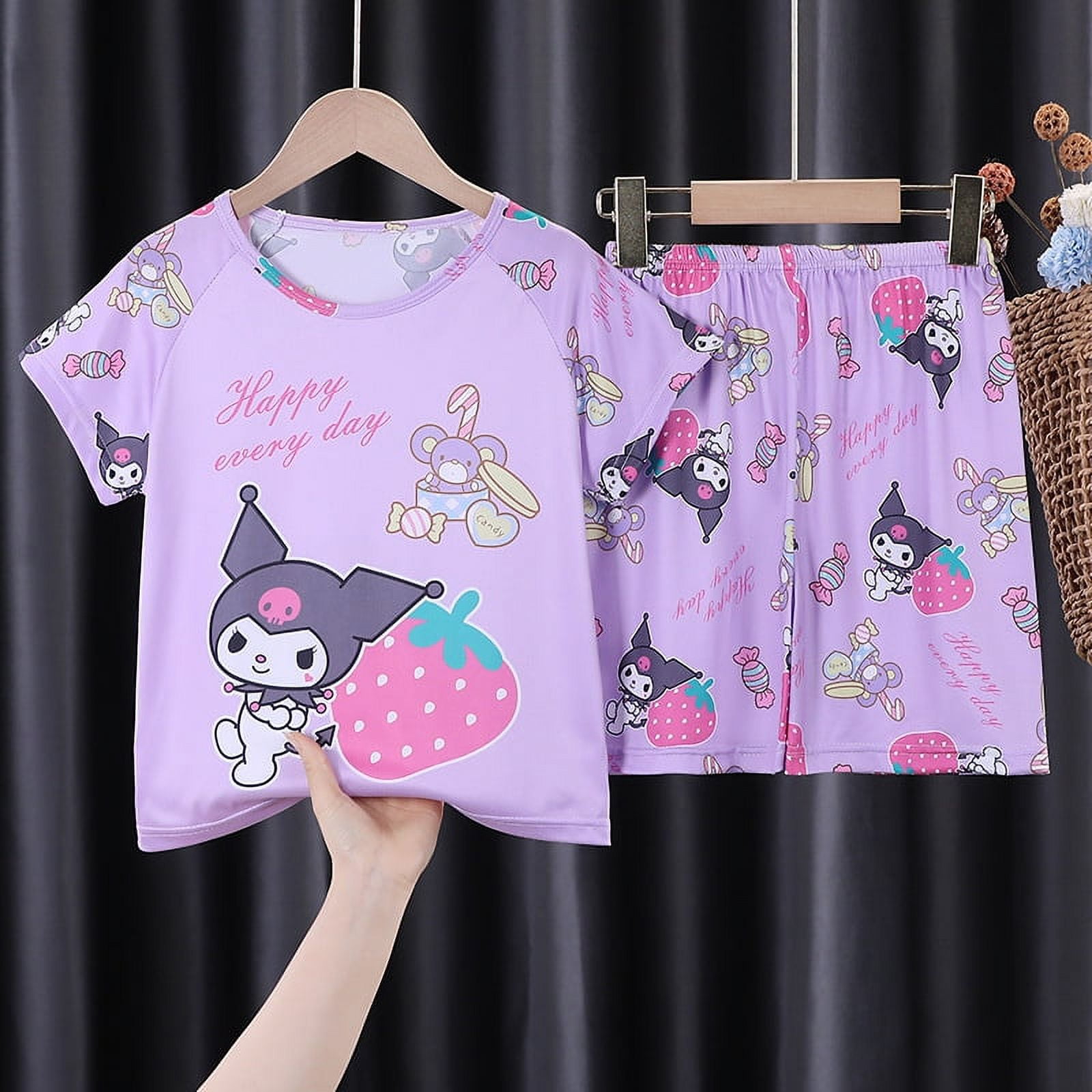 Summer Kawaii Sanrios Kuromi Pajamas Set Cute Anime Cinnamoroll My ...