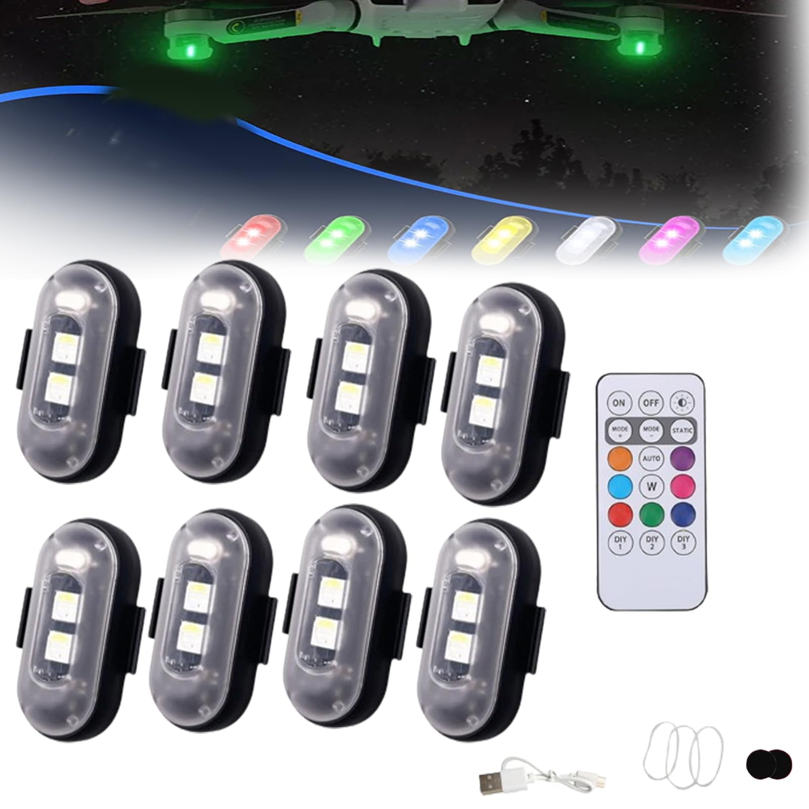 Summer LED Lights for Car,RGB Car LED Light for Summer, Remote Control ...