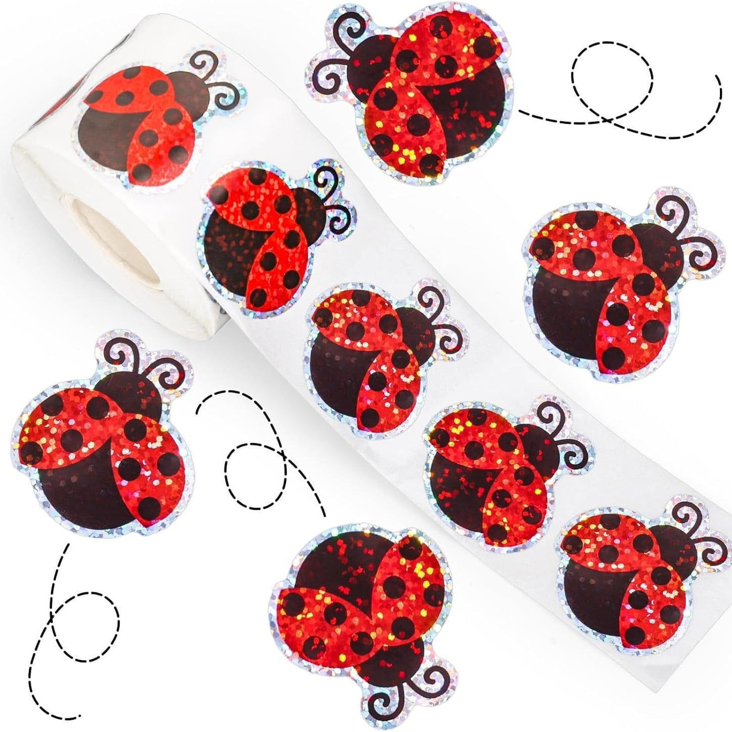 Ladybug Stickers Bulk 500Pcs Summer Ladybug Stickers Roll Red Ladybird ...