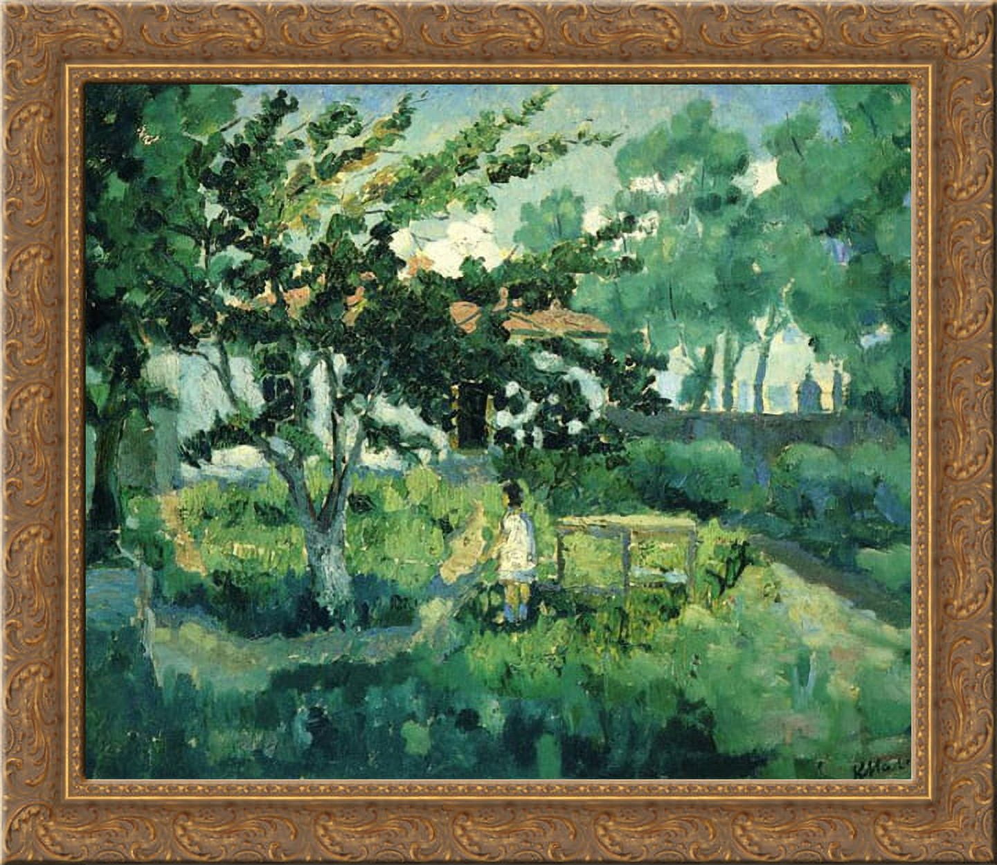 Summer Landscape 20x20 Gold Ornate Wood Framed Canvas Art by Malevich ...