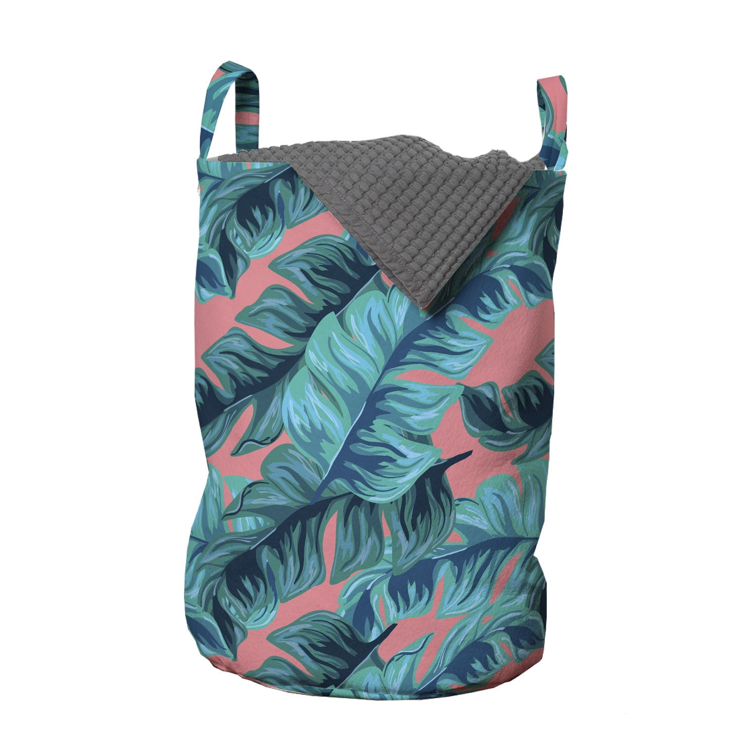 Summer Laundry Bag, Tropical Island Jungle Banana Palm Leaf Branches ...