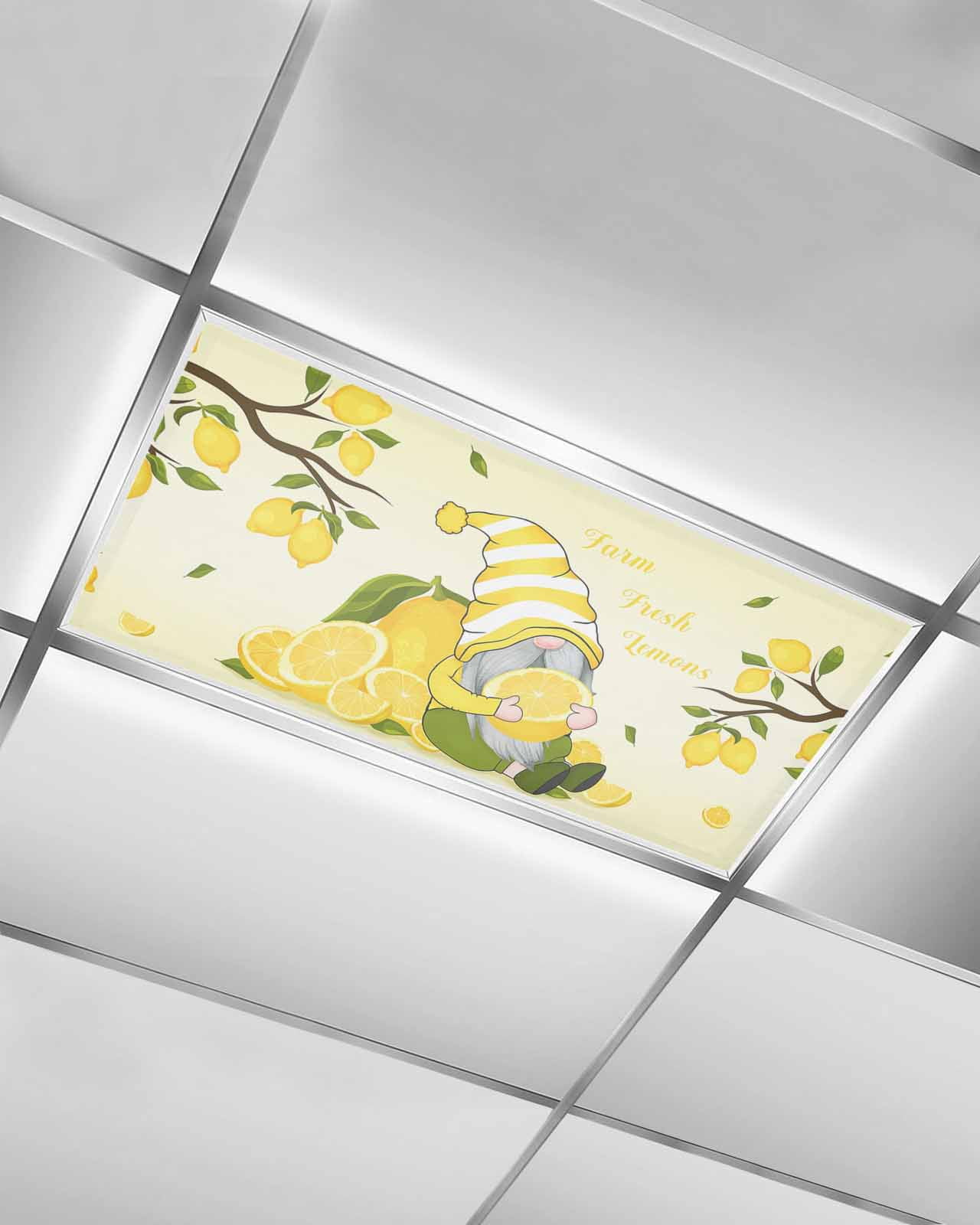 Summer Lemon Fluorescent Light Covers for Ceiling Lights 4x2 feet,1 ...