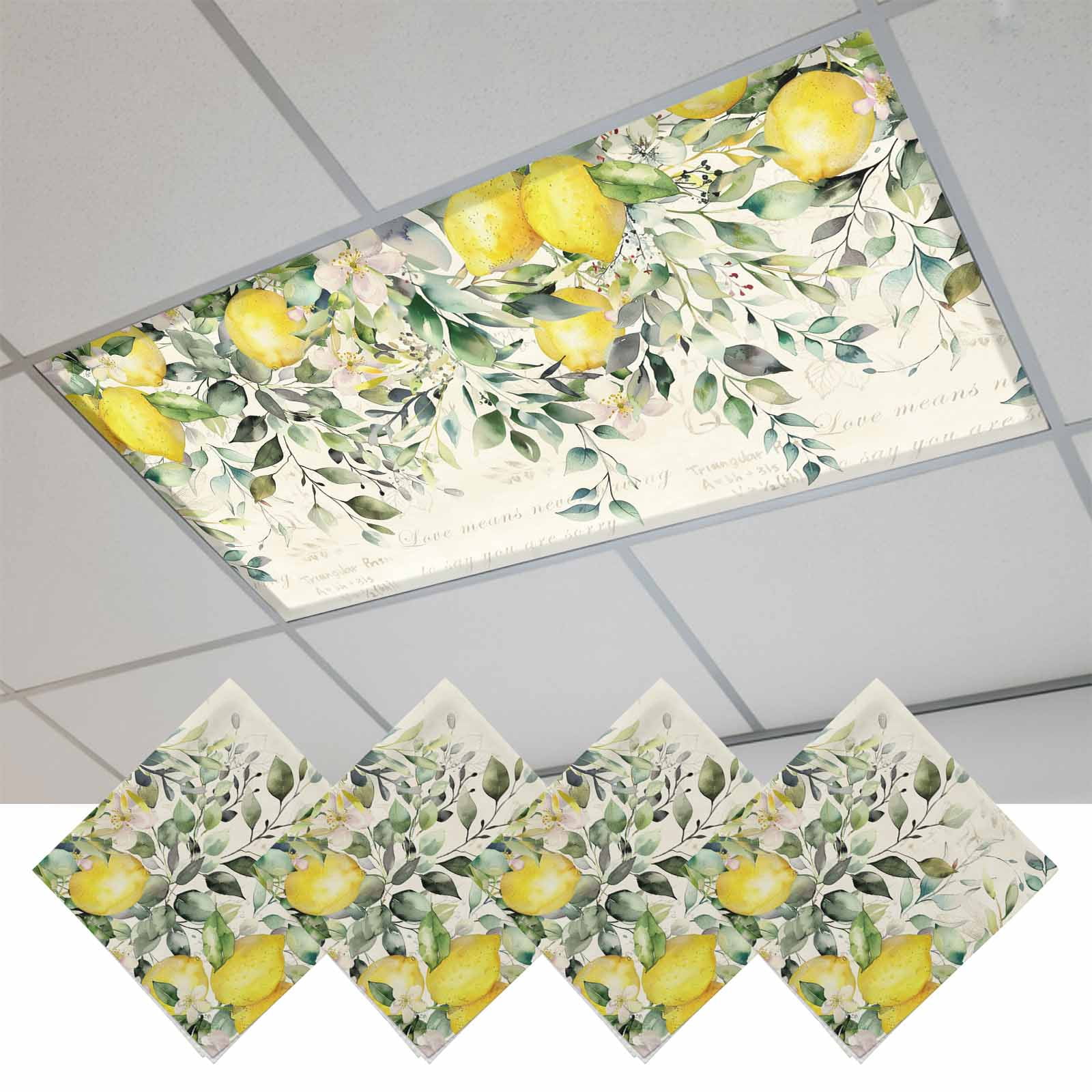 Summer Lemon Fluorescent Light Covers, Spring Eucalyptus Leaves ...