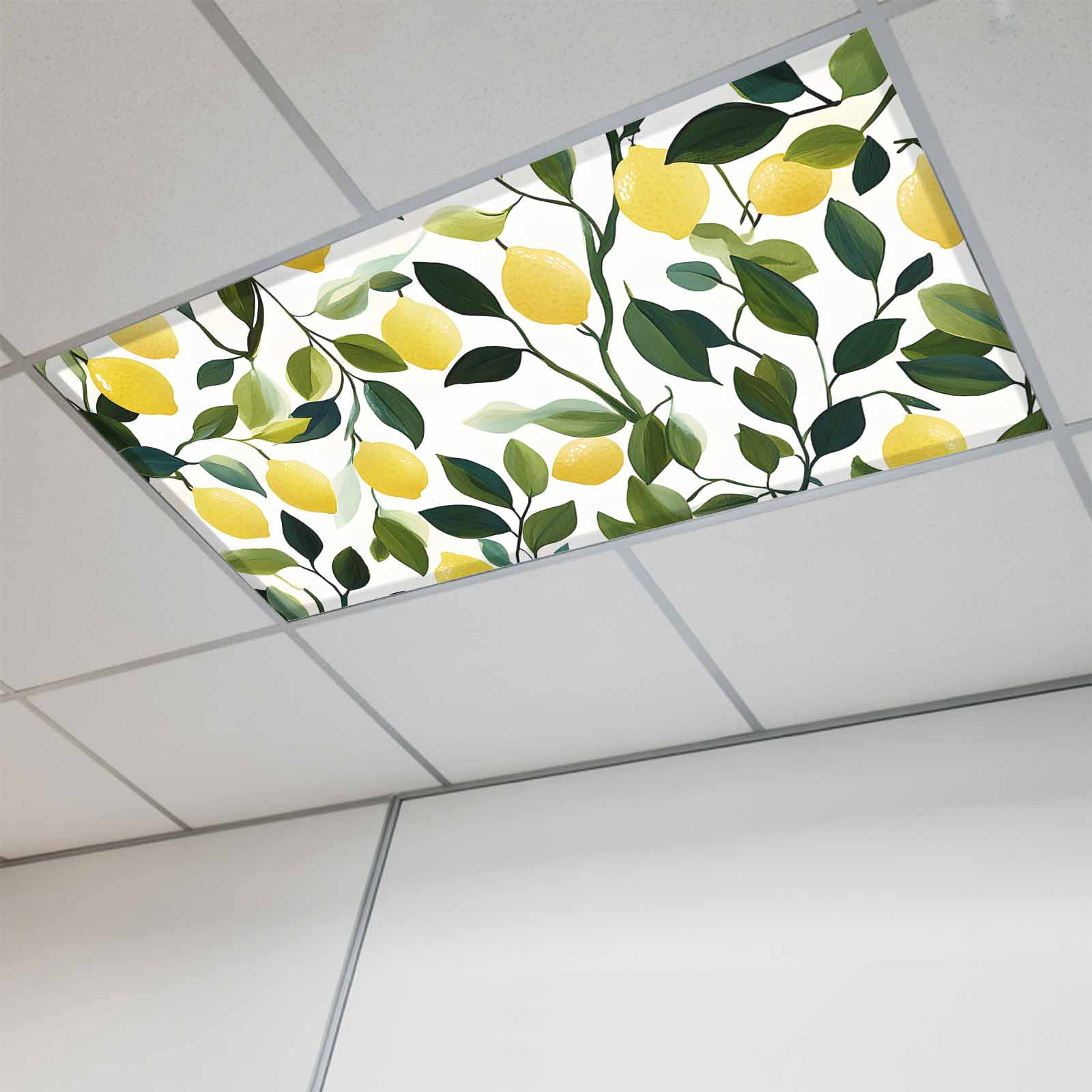 Summer Lemon Fluorescent Light Covers, Yellow Fruits Pastoral Green ...