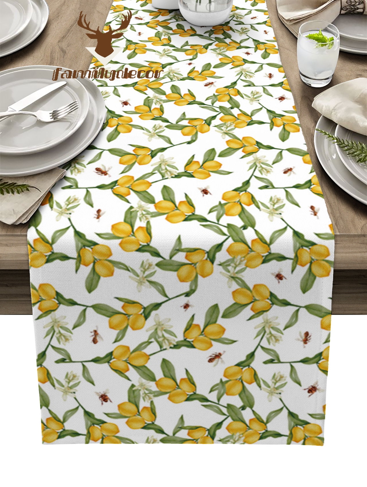 Summer Lemon Fruit Table Runner Home Wedding r Table Flag Mat Table ...
