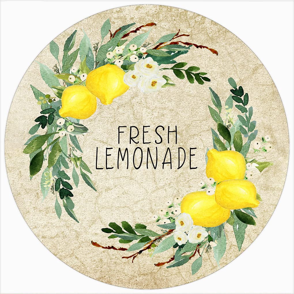 Summer Lemon Home Decor Cheap Trendy Wall Art Lemon Decorround Metal ...