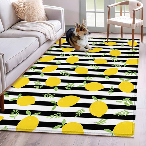 Summer Lemon Kitchen Runner Rug 2.7x5 Washable Runners for Hallway Non ...