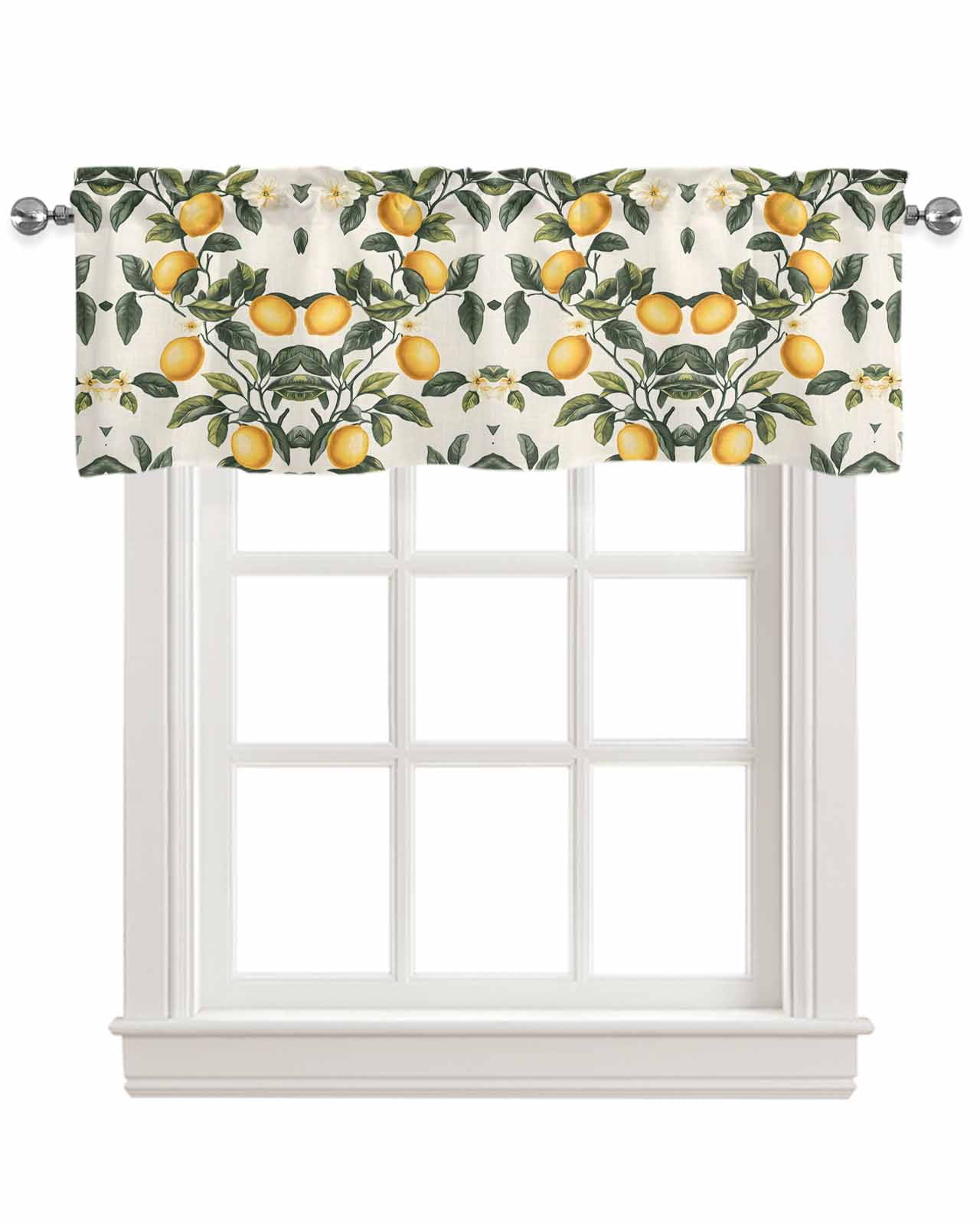 Summer Lemon Kitchen Valances for Windows Farmhouse Linen Window ...