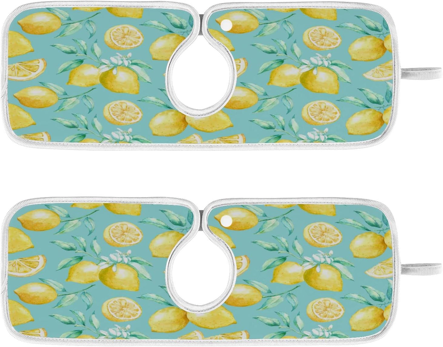 Summer Lemon Leaf Faucet Handle Drip Catcher 2 Packs Faucet Absorbent ...