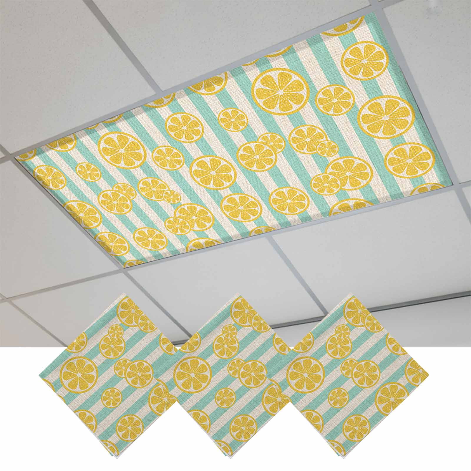 Summer Lemon Magnetic Fluorescent Light Covers for Ceiling Lights 2x4Ft ...
