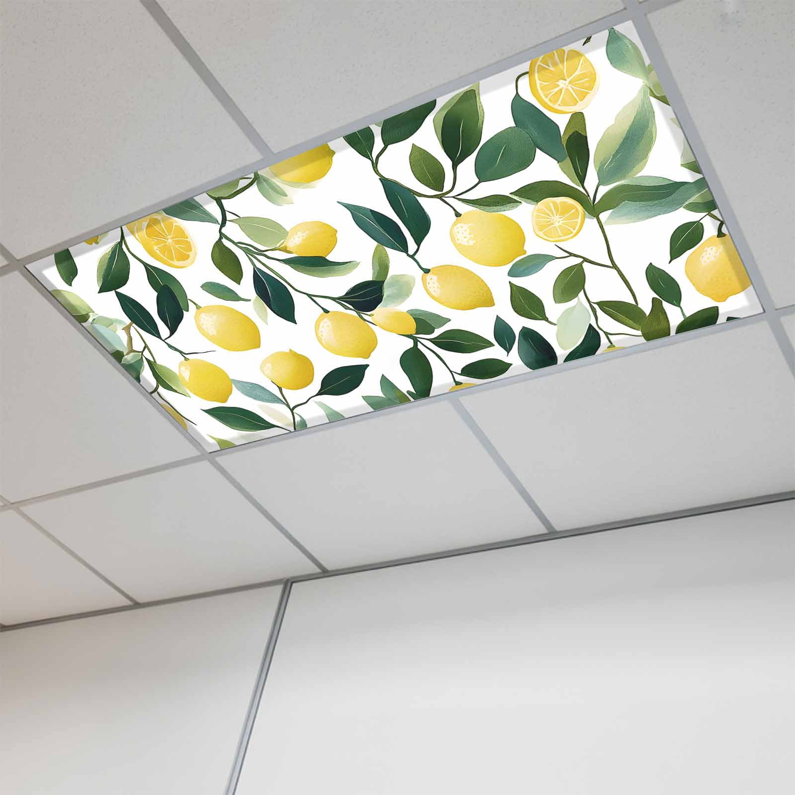 Summer Lemon Magnetic Fluorescent Light Covers for Ceiling Lights 2x4Ft ...