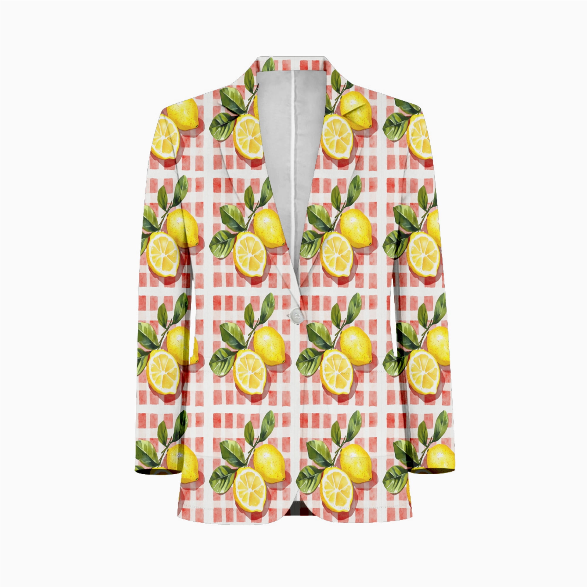 Summer Lemon Red Buffalo Plaid Customized Men's Suits full man Shawl ...
