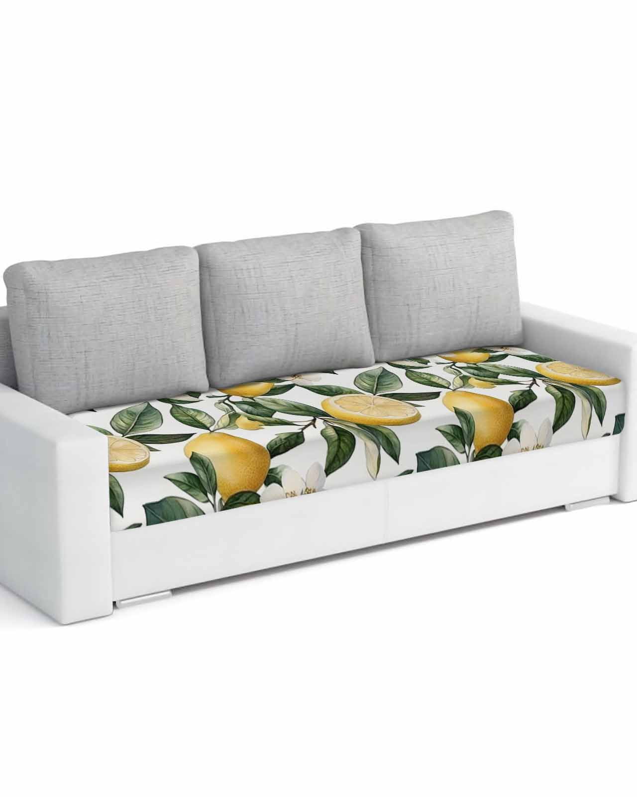 Summer Lemon Sofa Couch Cushion Covers Washable, Removable Stretchable ...