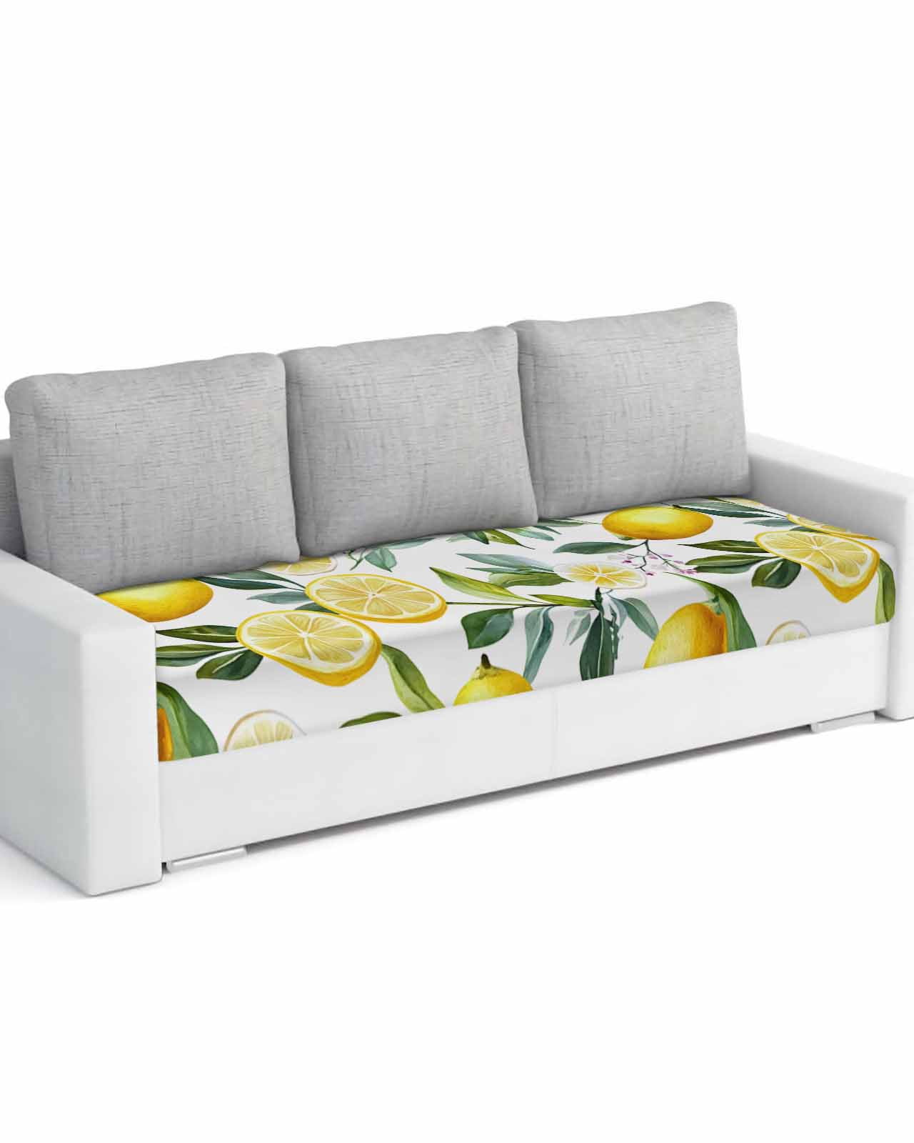Summer Lemon Sofa Couch Cushion Covers Washable, Removable Stretchable ...
