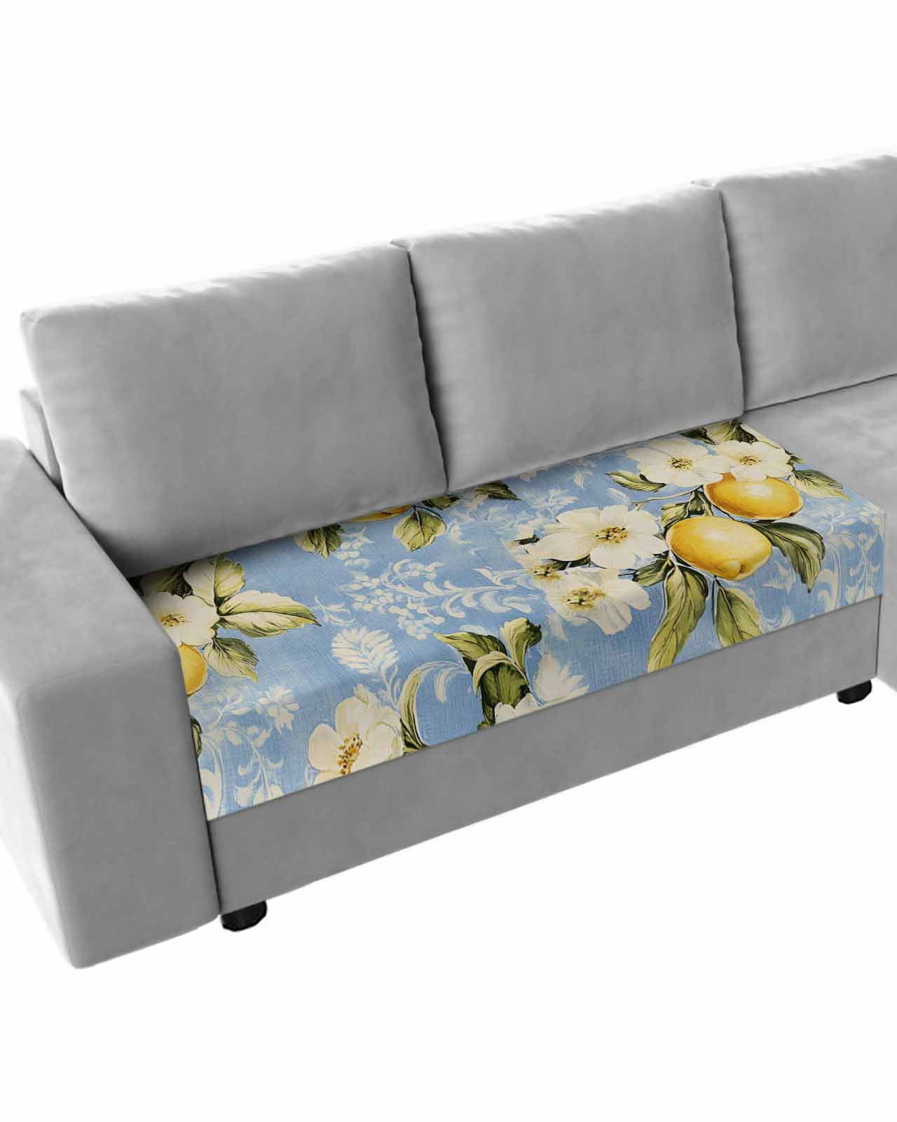 Summer Lemon Sofa Couch Cushion Covers Washable, Removable Stretchable ...