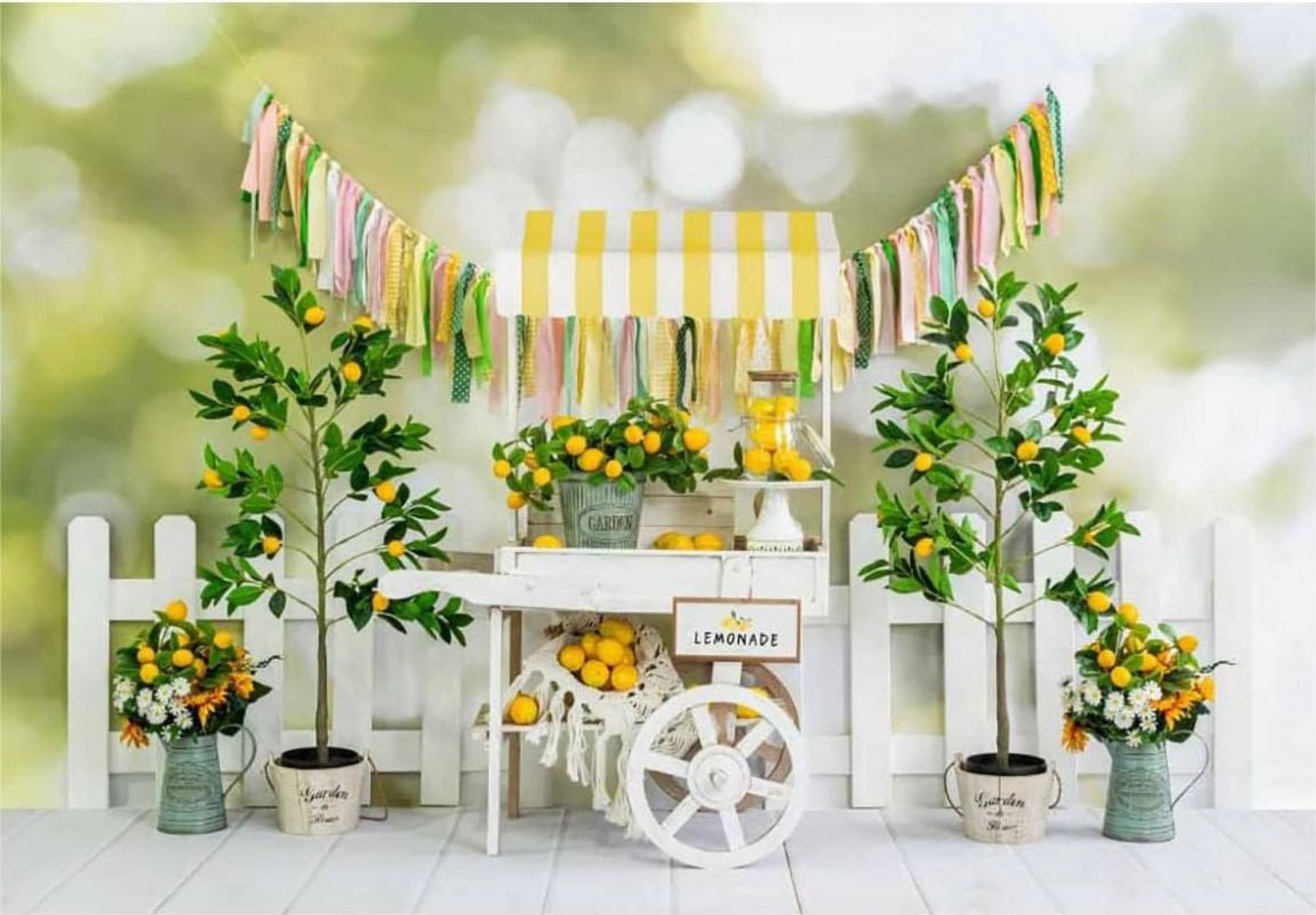 Summer Lemonade Shop Backdrop ration Sweet Birthday Party Lemon Yellow ...