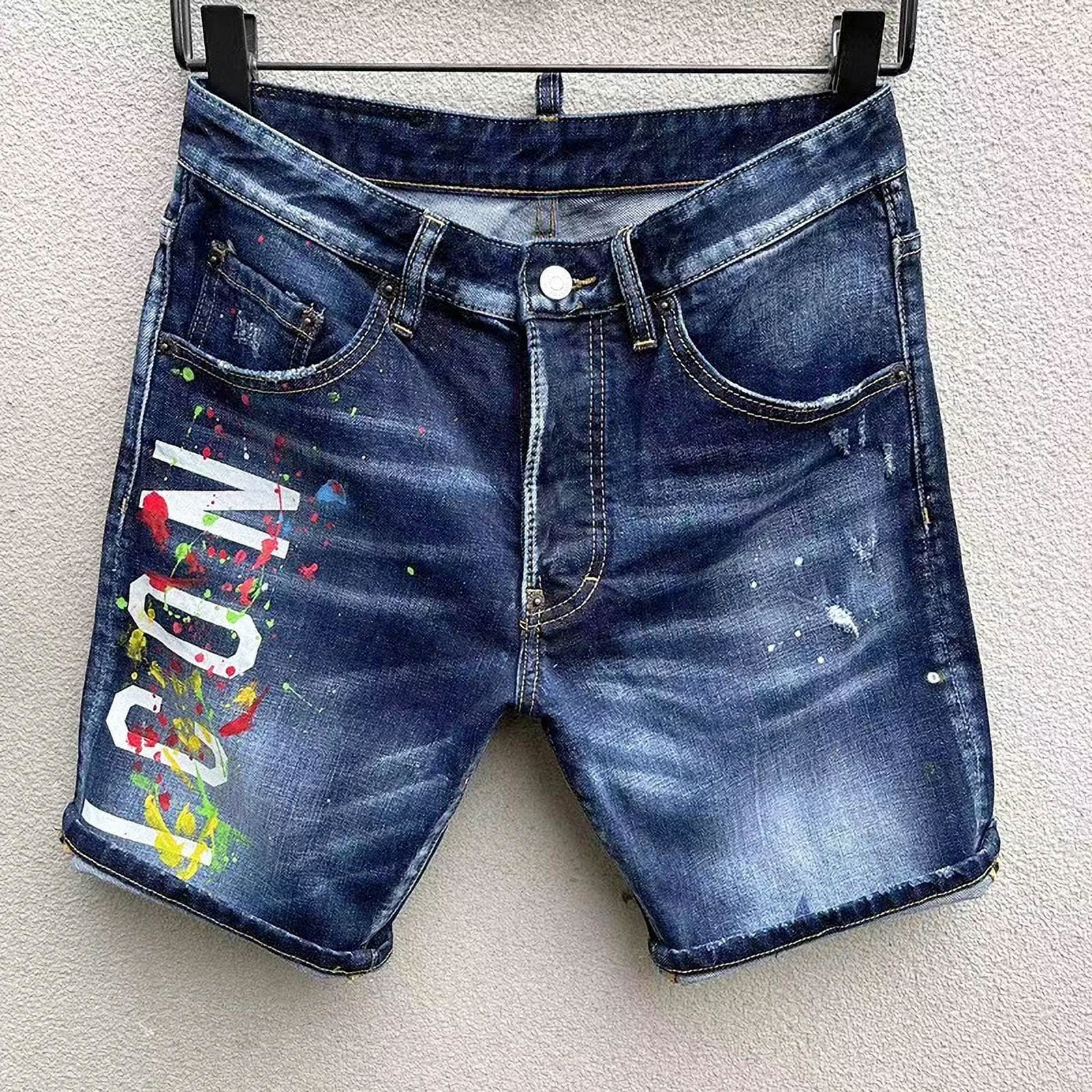 Summer Light Blue Denim Shorts High Street Style Man Fashion Men Ripped ...