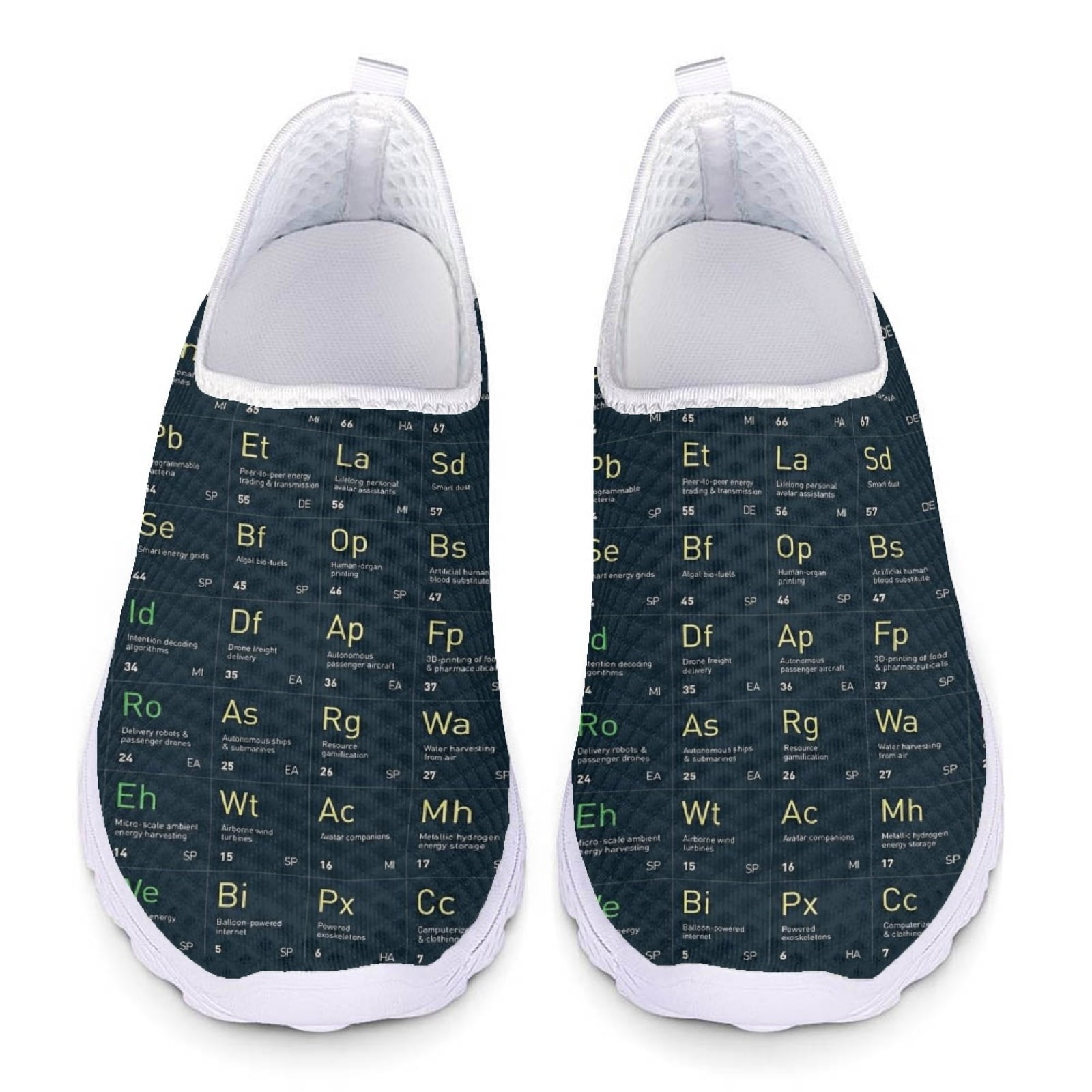 Summer Loafers Women Periodic Table Print Flat Casual Shoes 2024 Woman ...