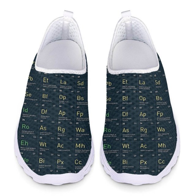 Summer Loafers Women Periodic Table Print Flat Casual Shoes 2024 Woman ...