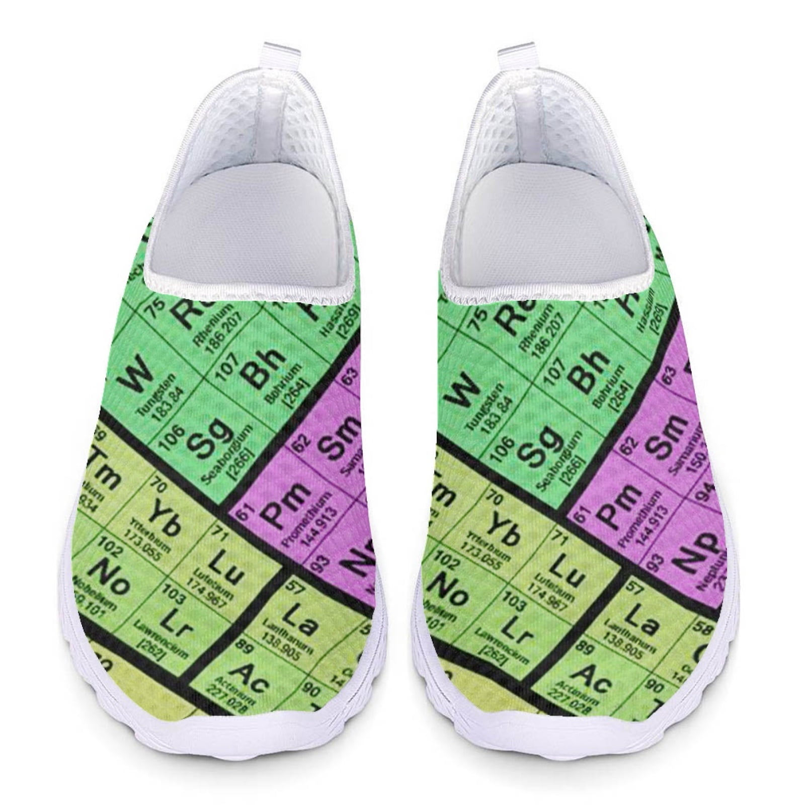 Summer Loafers Women Periodic Table Print Flat Casual Shoes Woman Slip ...