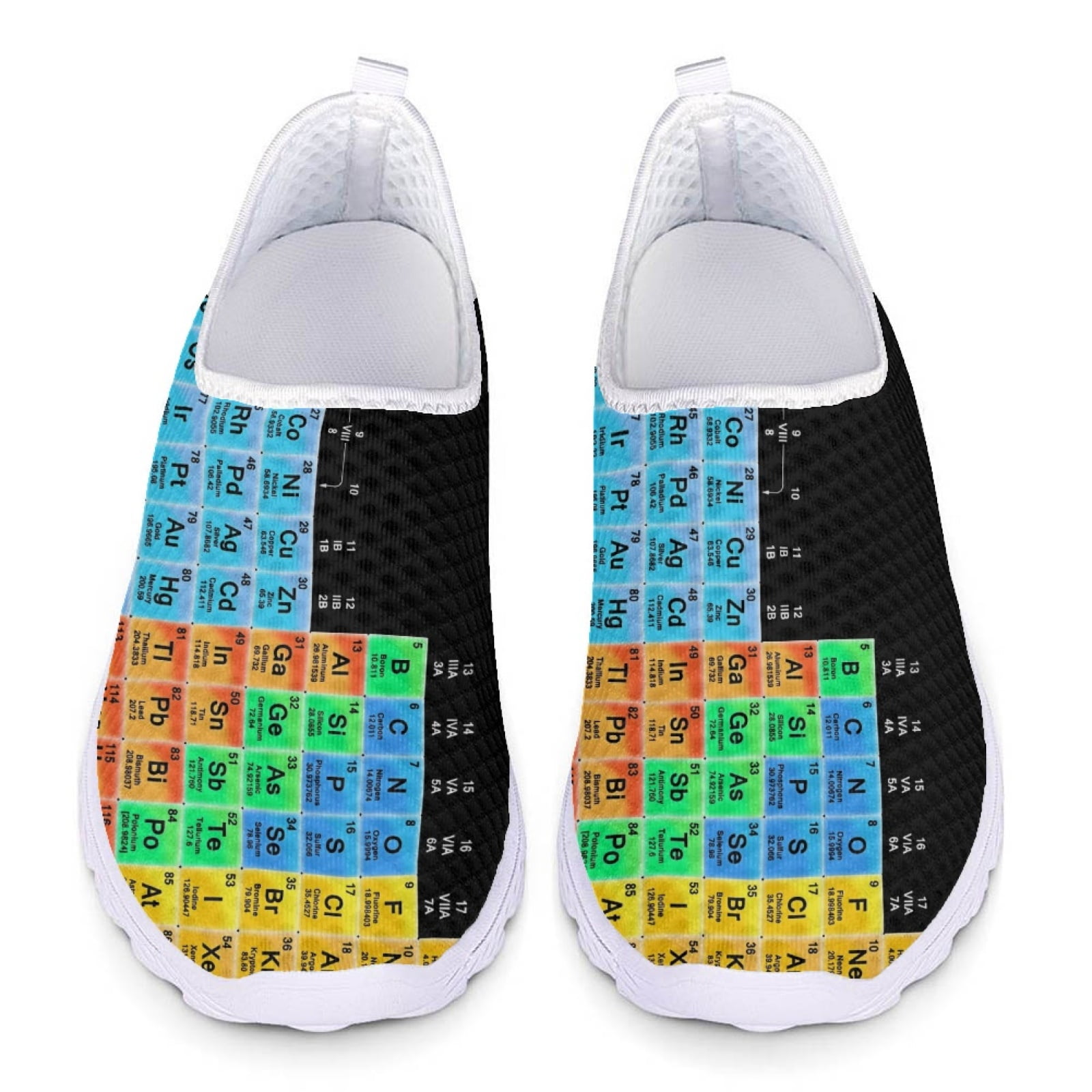 Summer Loafers Women Periodic Table Print Flat Casual Shoes Woman Slip ...